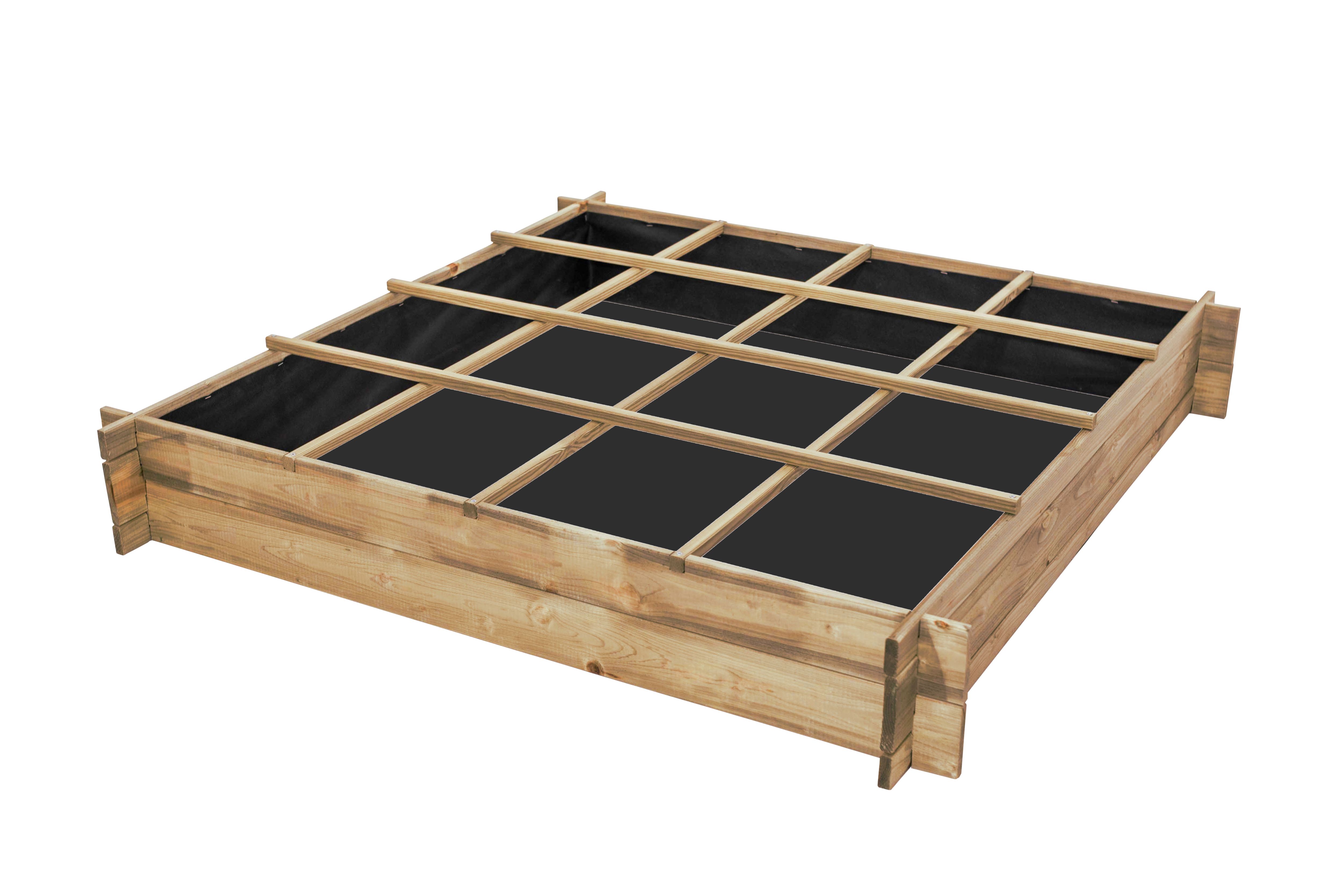 Verve 1320mmx1320mm Wood Square Raised bed kit 1.74m² (H)24cm x (W)132cm
