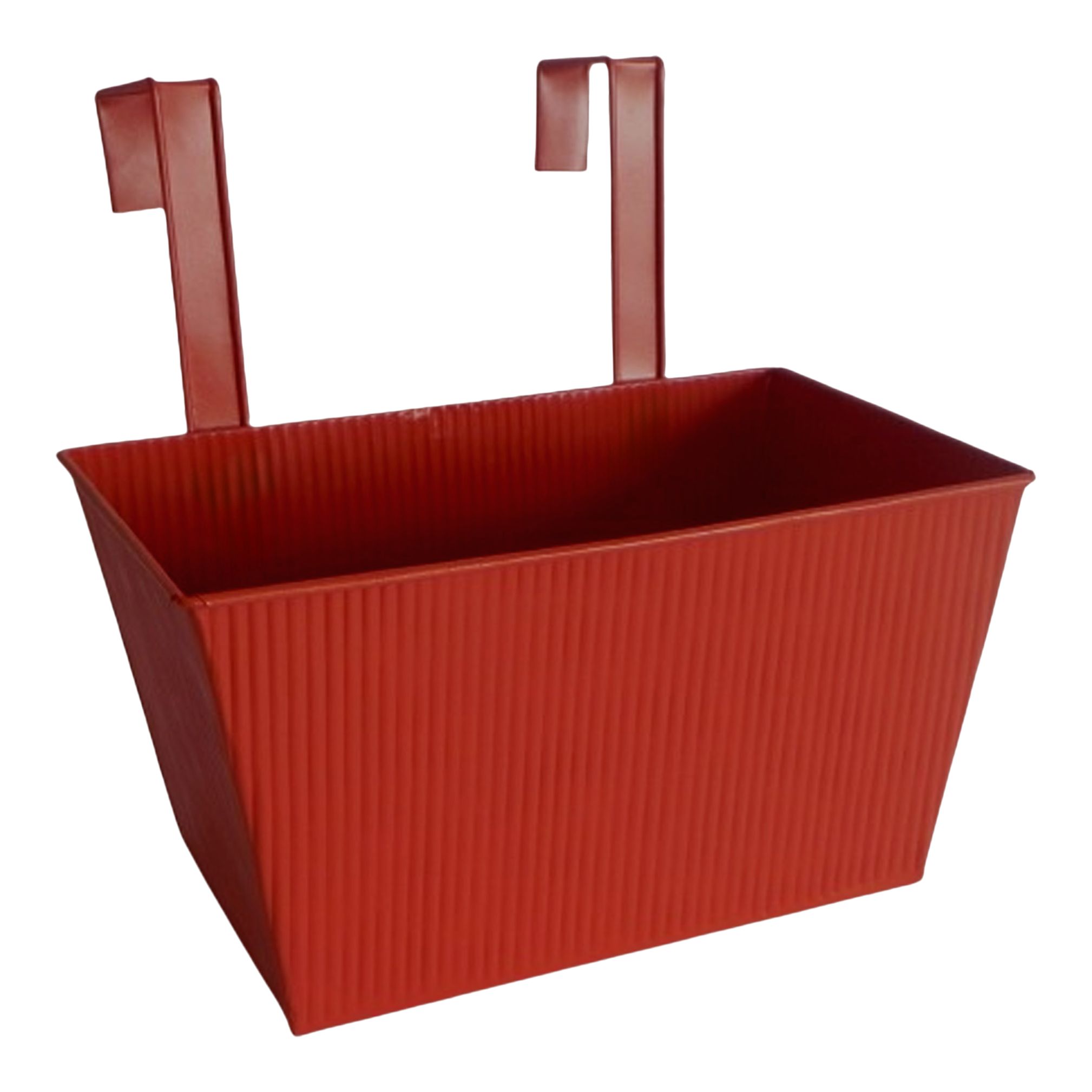 Verve 4L Red Metal Rectangular Trough (H)20cm (W)20cm (D)34cm