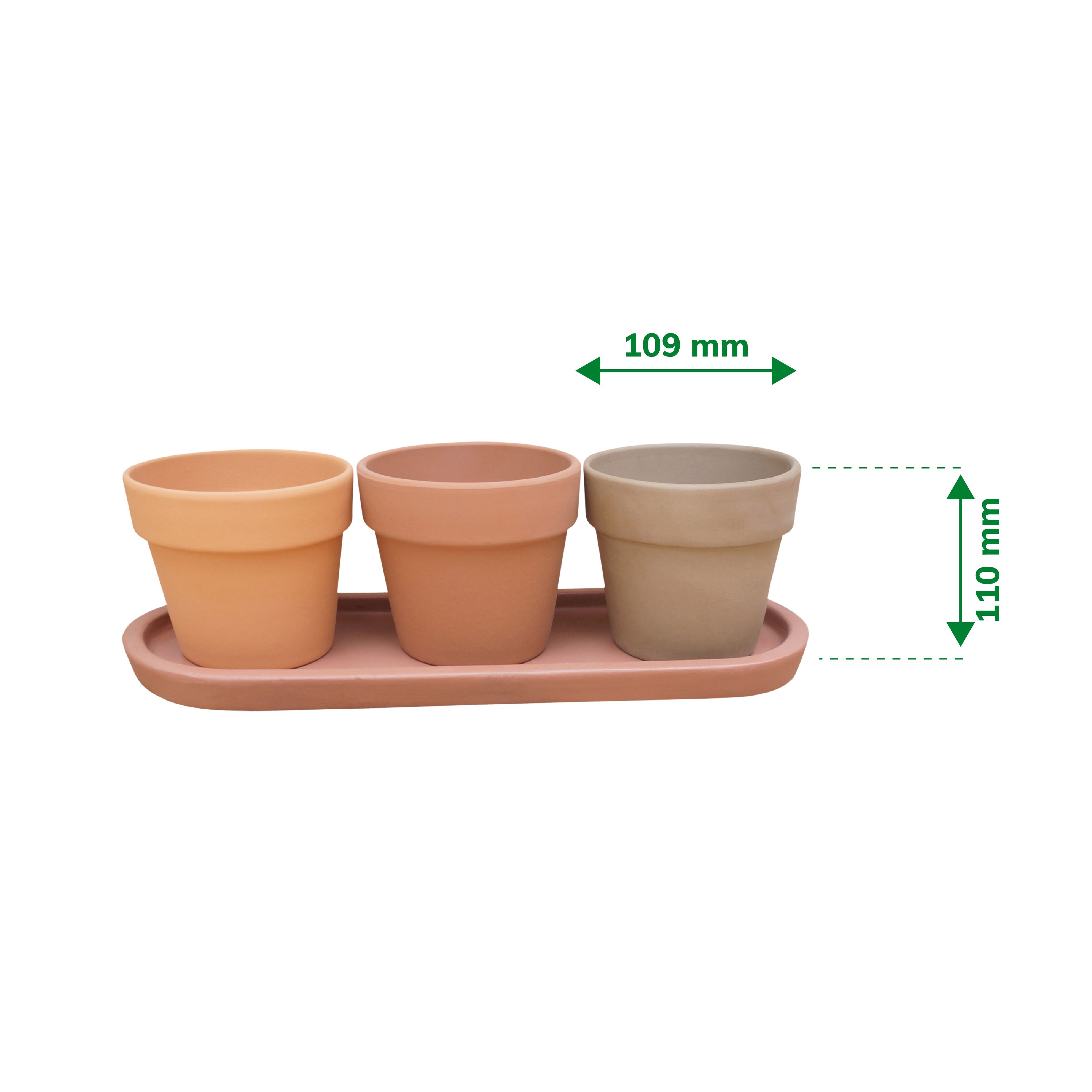 Verve Arara Terracotta Cement & terracotta Plant pot (Dia) 10.9cm, (H ...