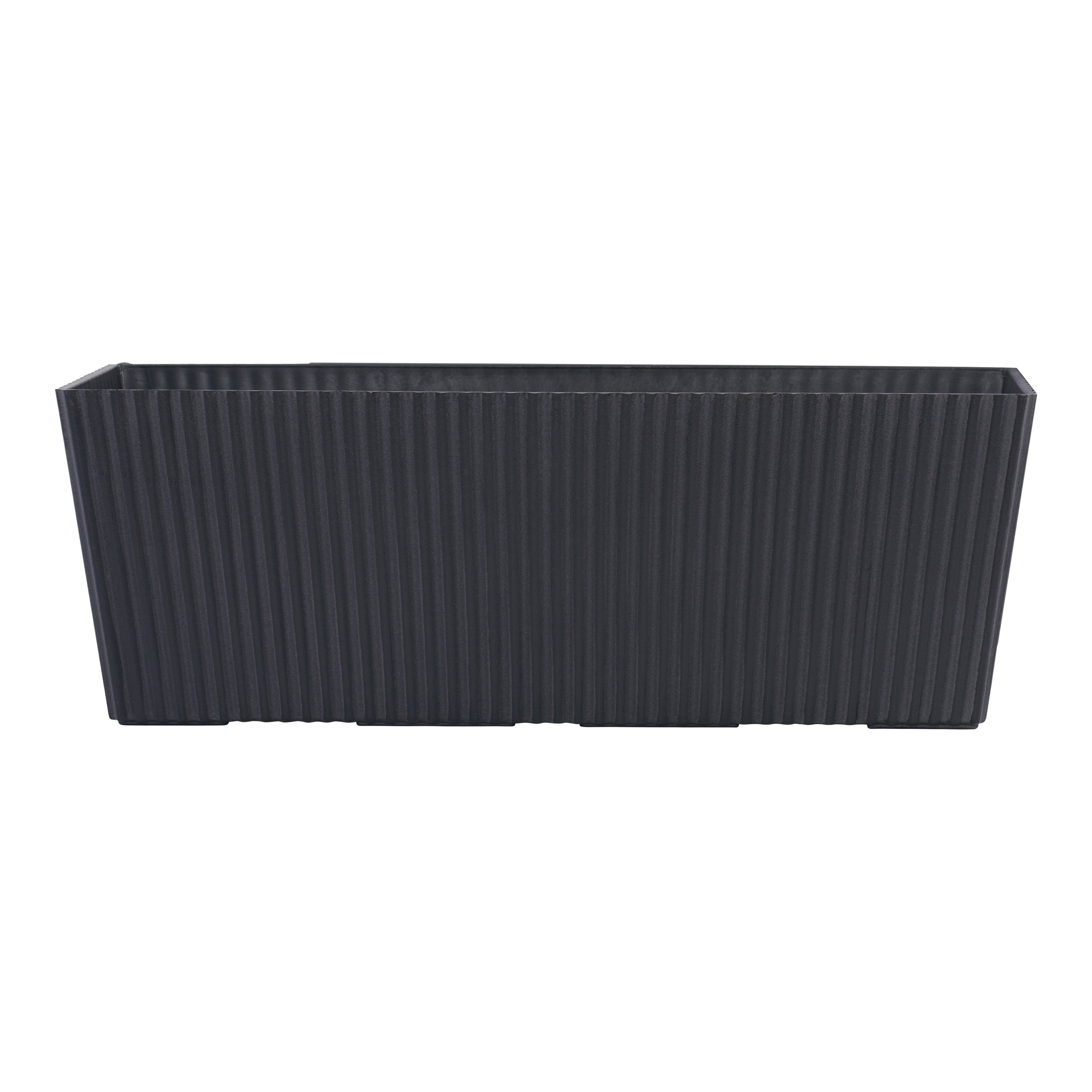 Verve Black Plastic Rectangular Trough (H)21cm (W)60cm