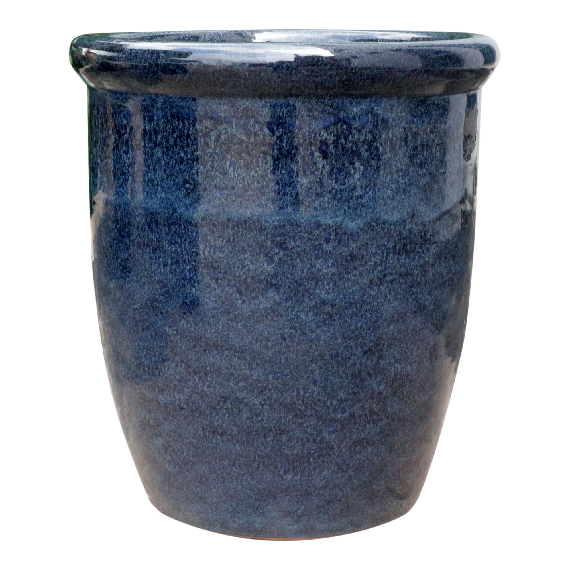 Shop Verve Blue Marble Blue Clay Plant pot (Dia) 40cm, (H)44cm