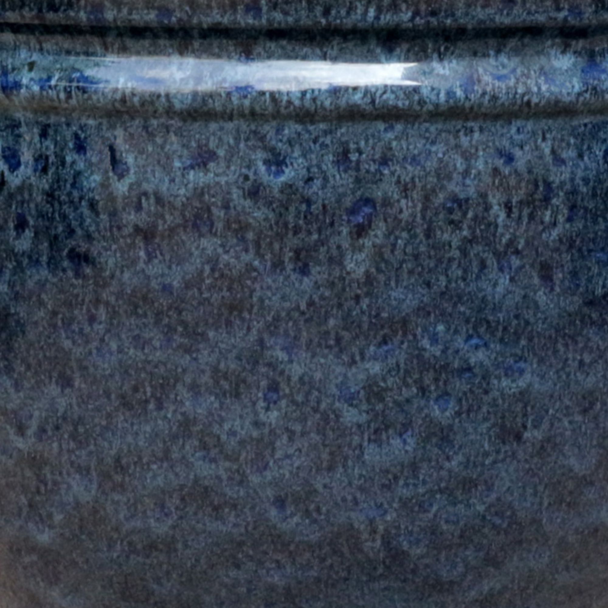 Verve Blue Marble Clay Glazed Plant pot (Dia) 36cm, (H)27cm, 17L