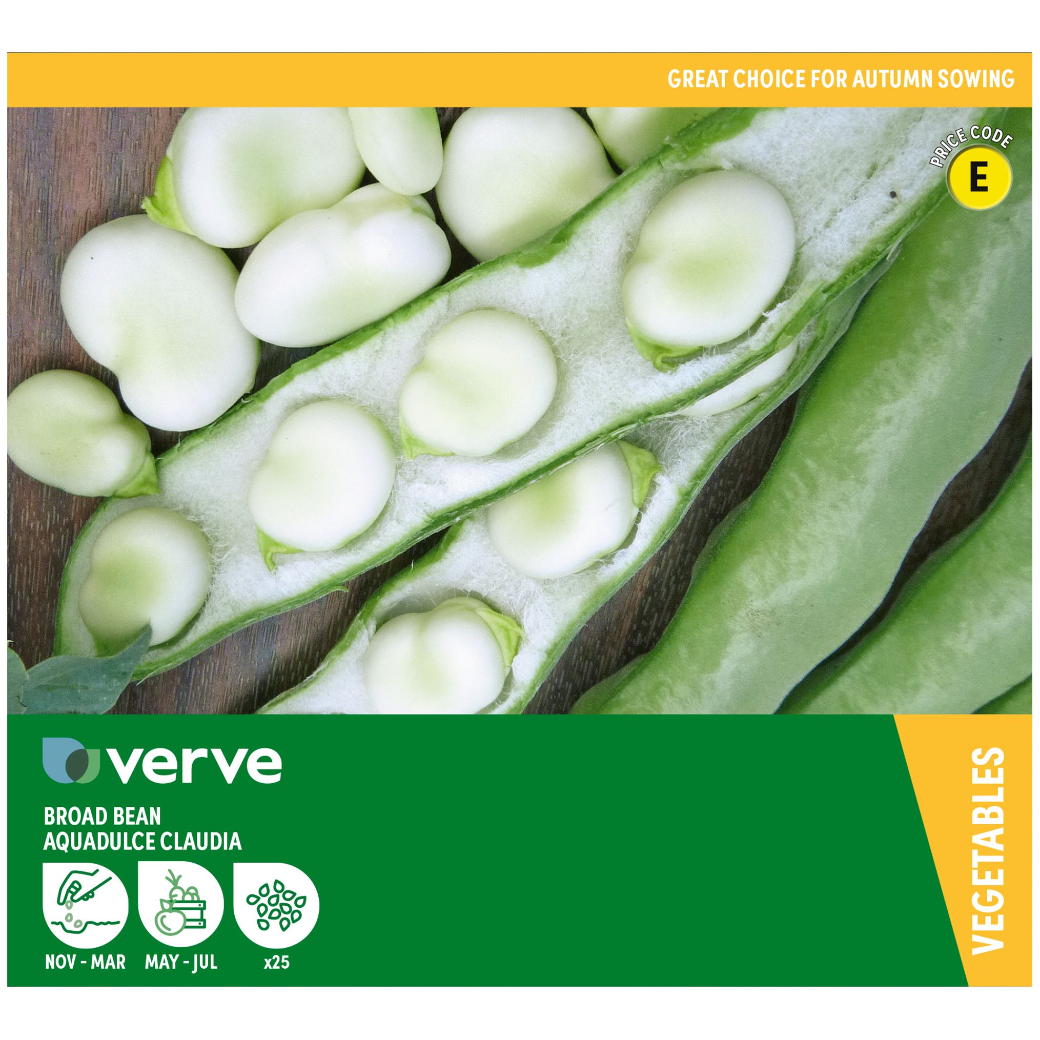 Verve Broad bean 'Aqua Dulce Claudia' Vegetable Seeds