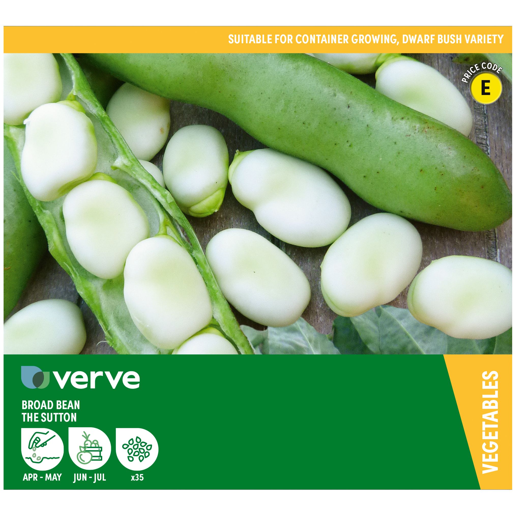 Verve Broad bean 'Sutton' Vegetable Seeds