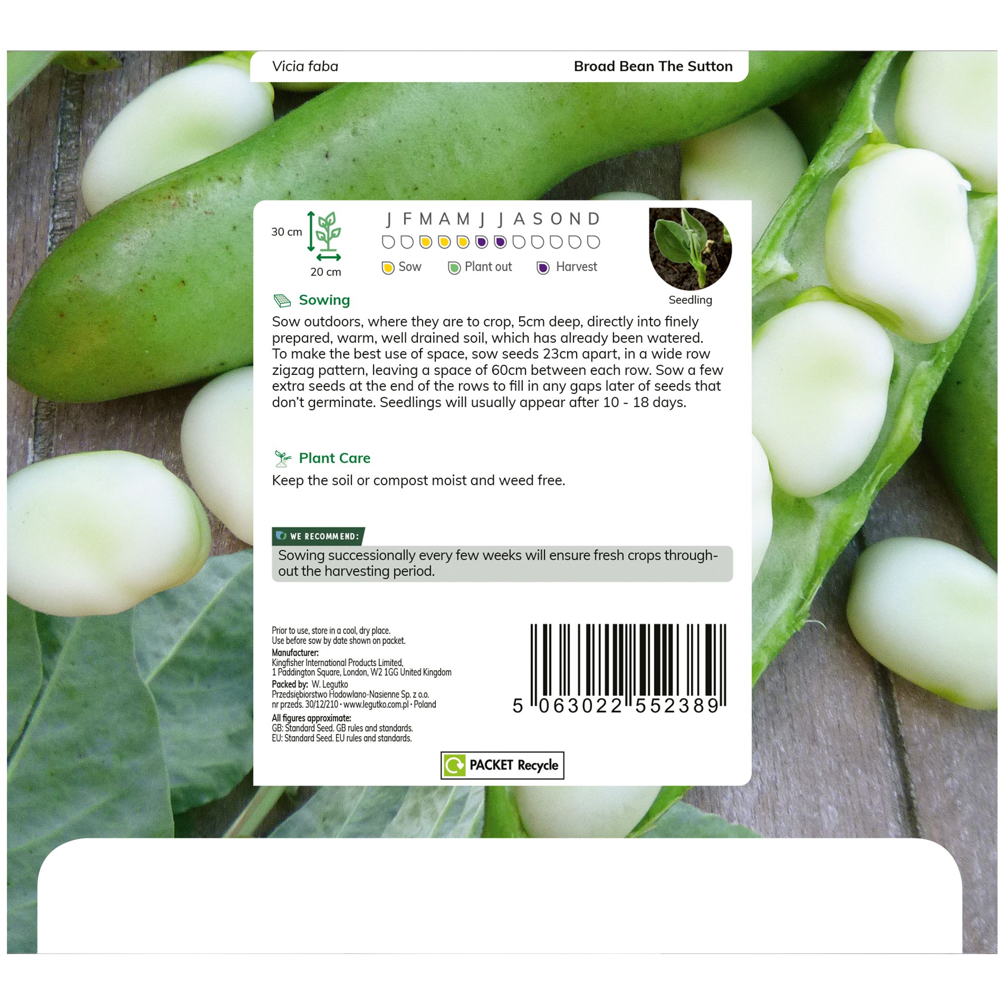 Verve Broad bean 'Sutton' Vegetable Seeds