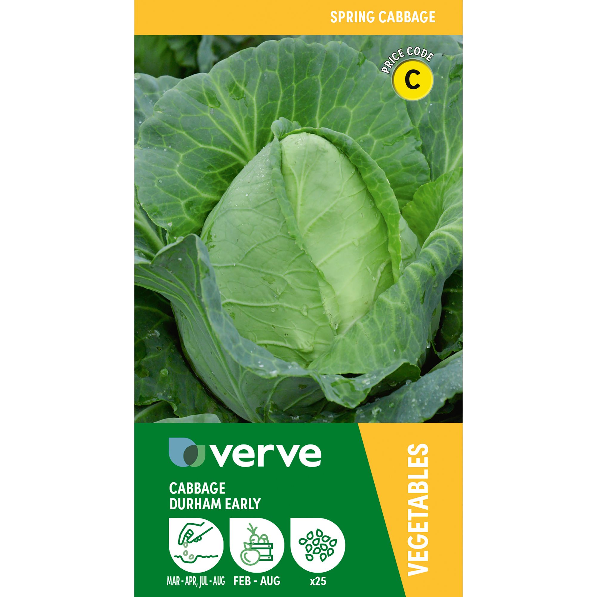 Verve Cabbage 'Durham Early' Vegetable Seeds