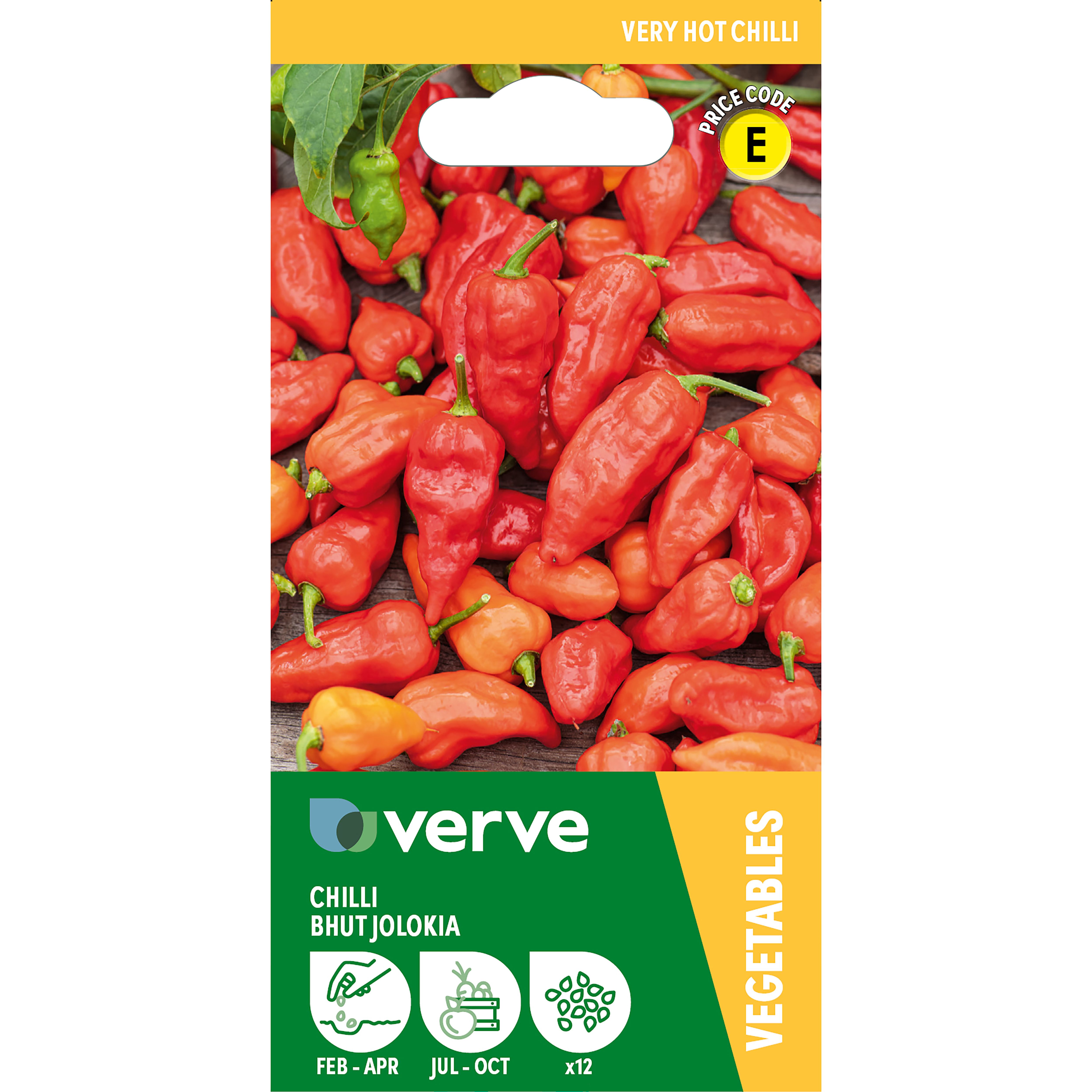 Verve Chilli 'Bhut Jolokia' Vegetable Seeds