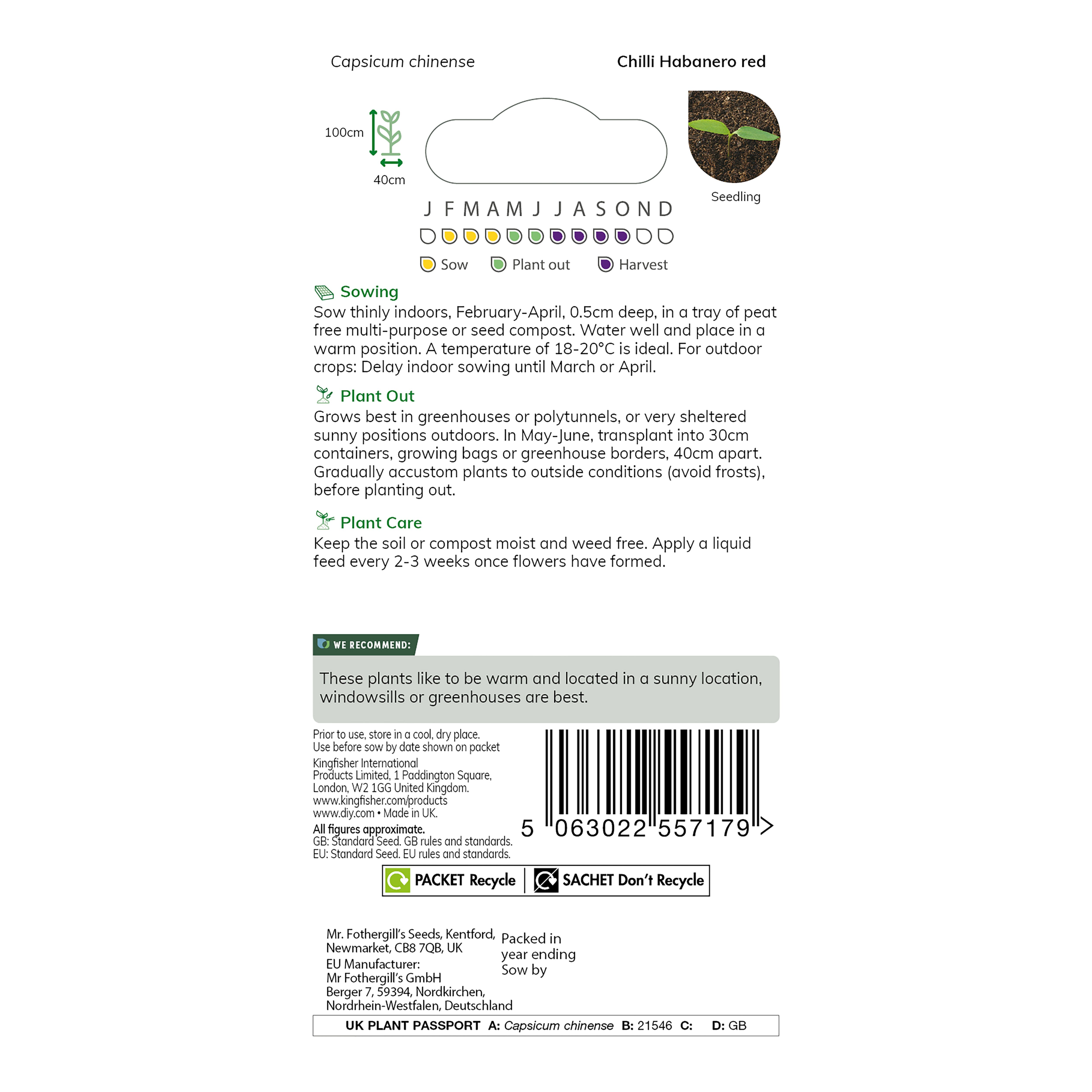 Verve Chilli 'Habanero' Vegetable Seeds