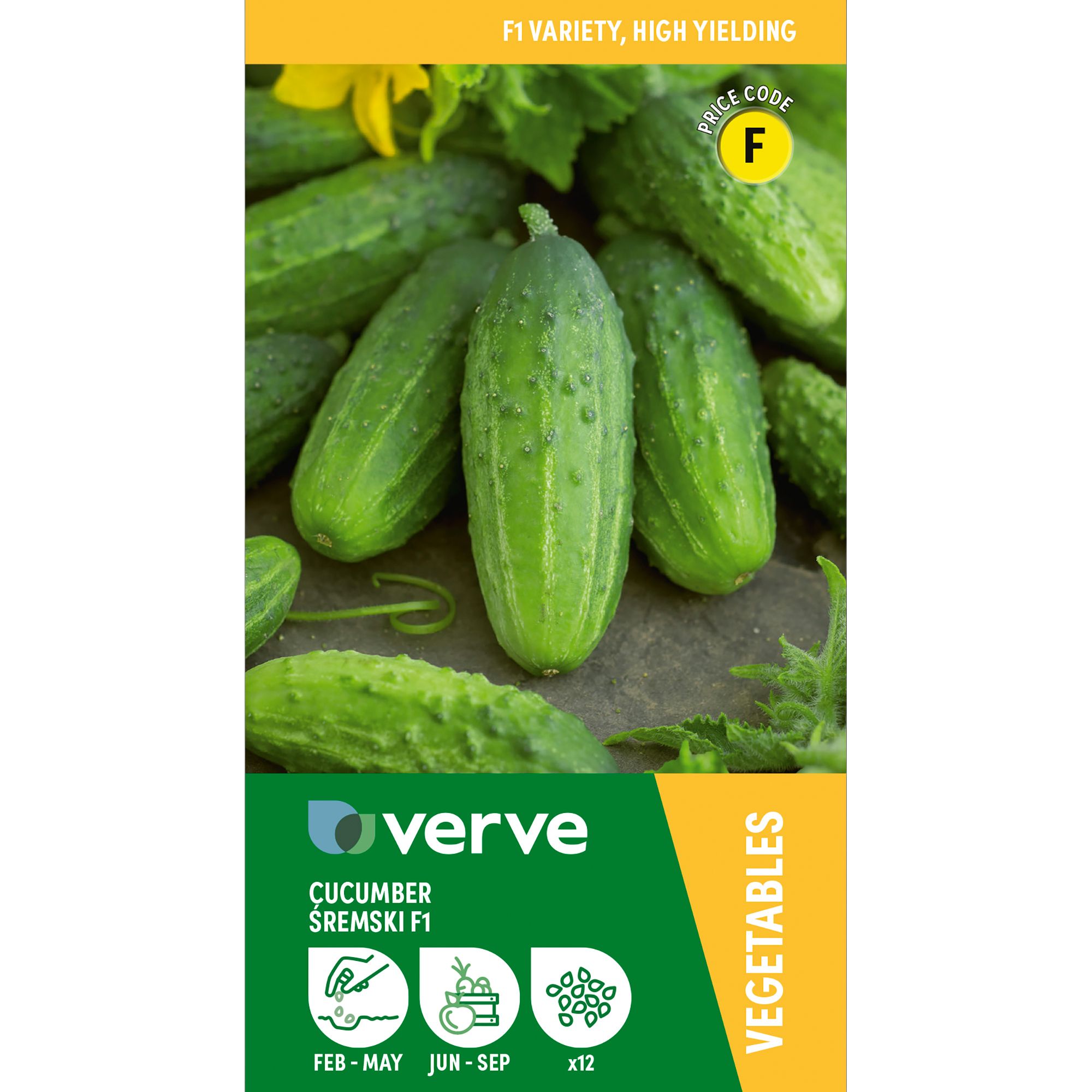 Verve Cucumber 'Śremski F1' Vegetable Seeds