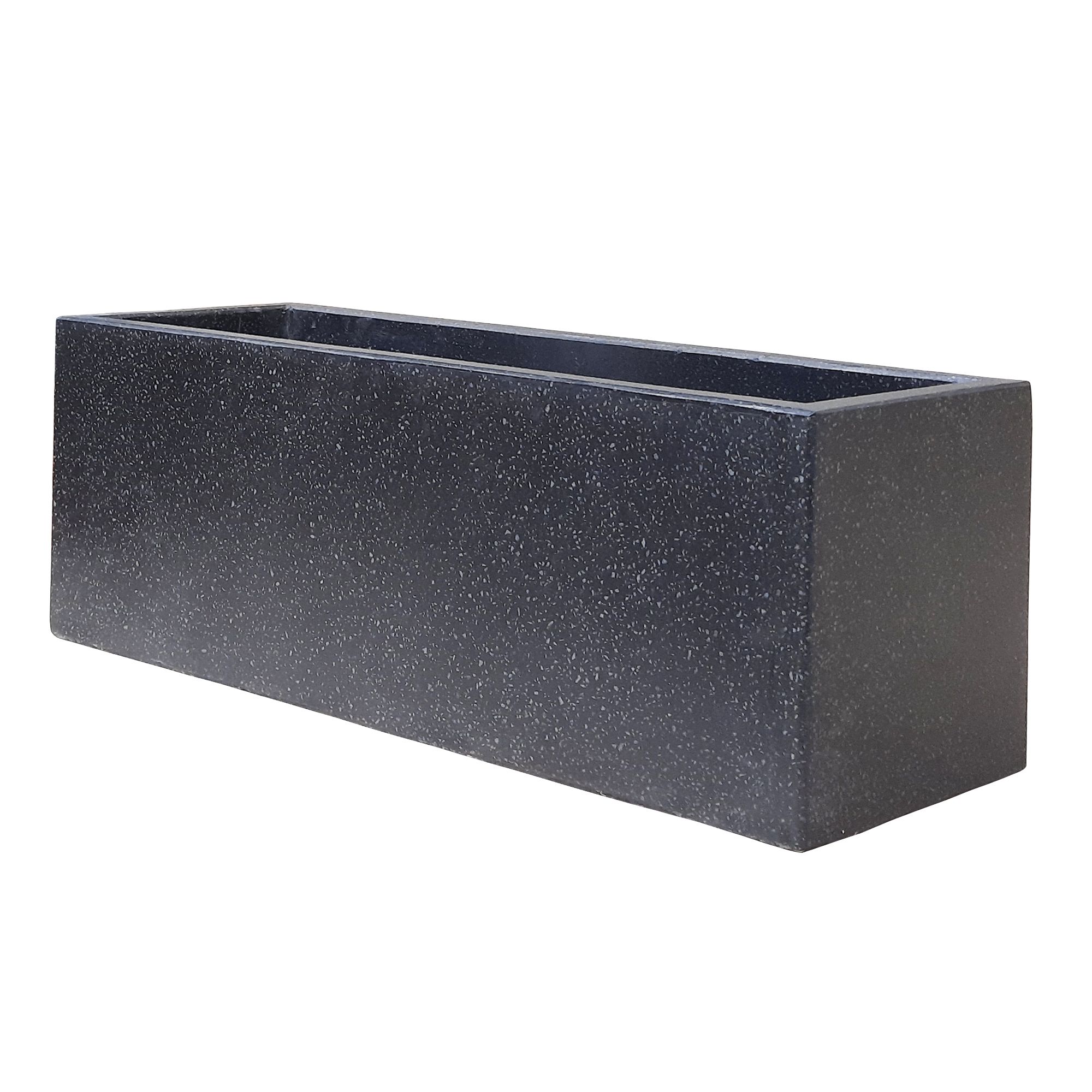 Verve Dark grey Dark grey Rectangular Planter (H)22cm (W)22cm