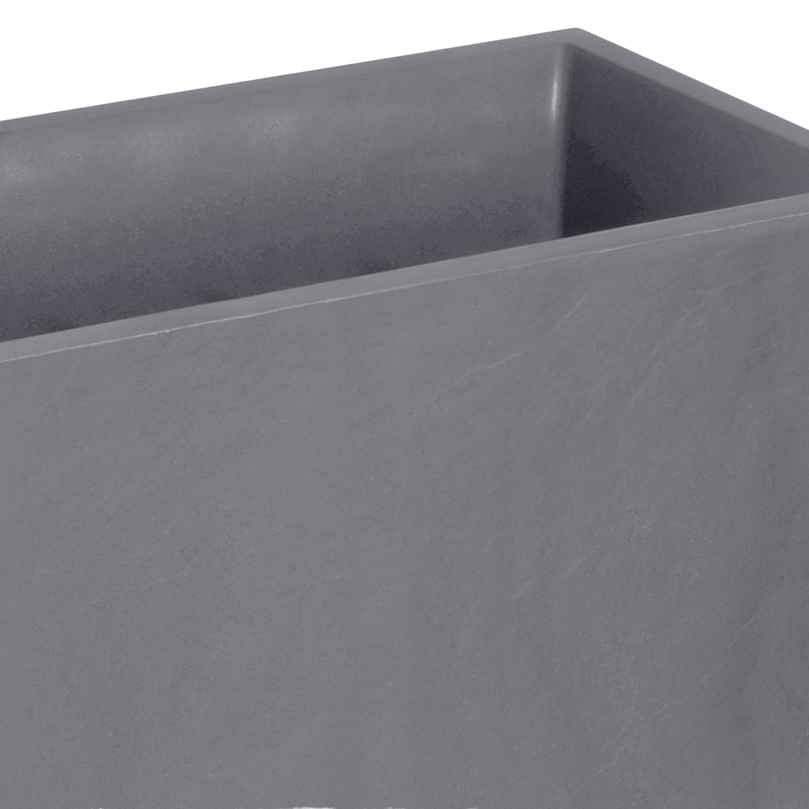 Verve Durdica 98L Light grey Plastic Rectangular Planter (H)43.5cm (D ...