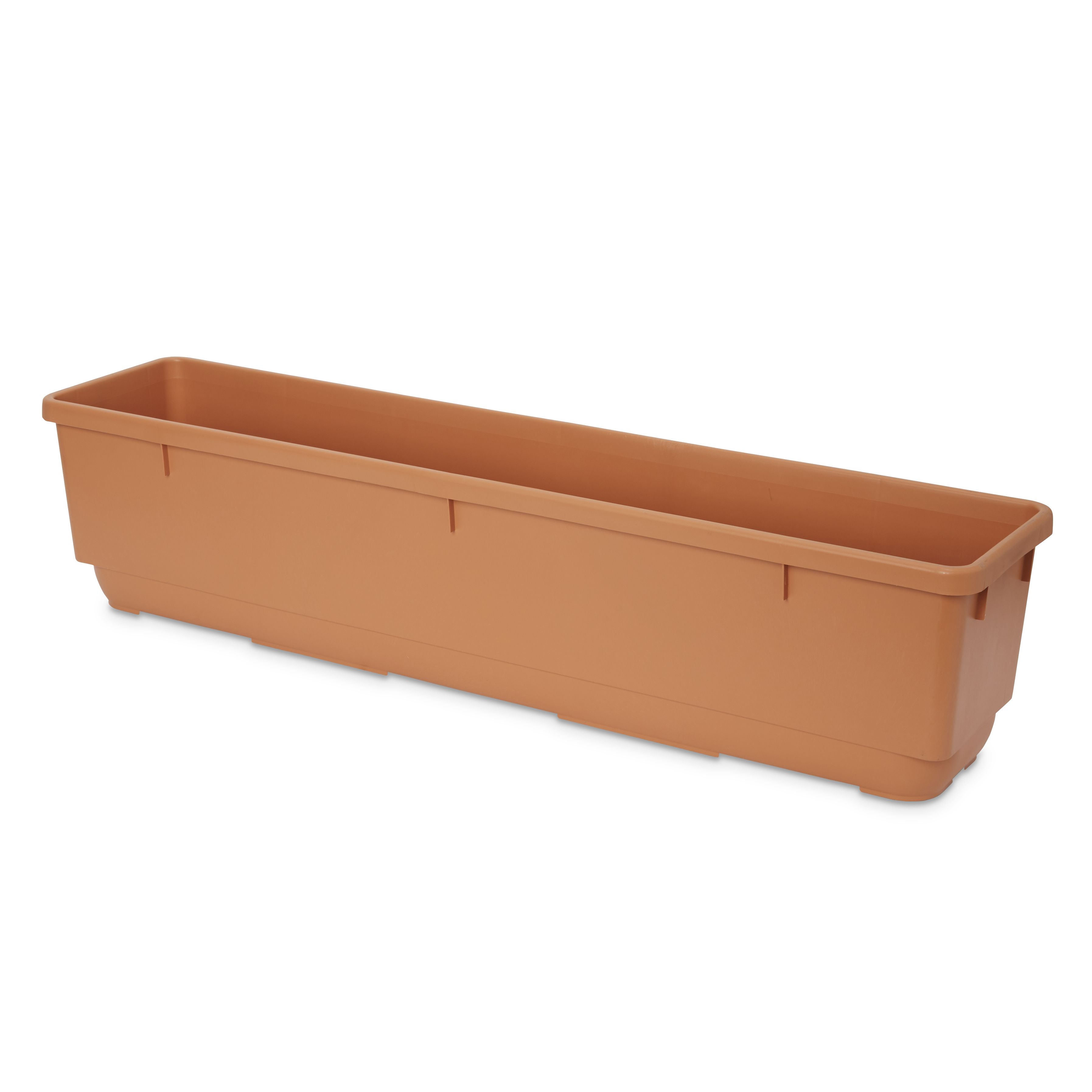 Verve Florus 17.8L Brown Plastic Bell Rectangular Trough (H)20cm (W ...