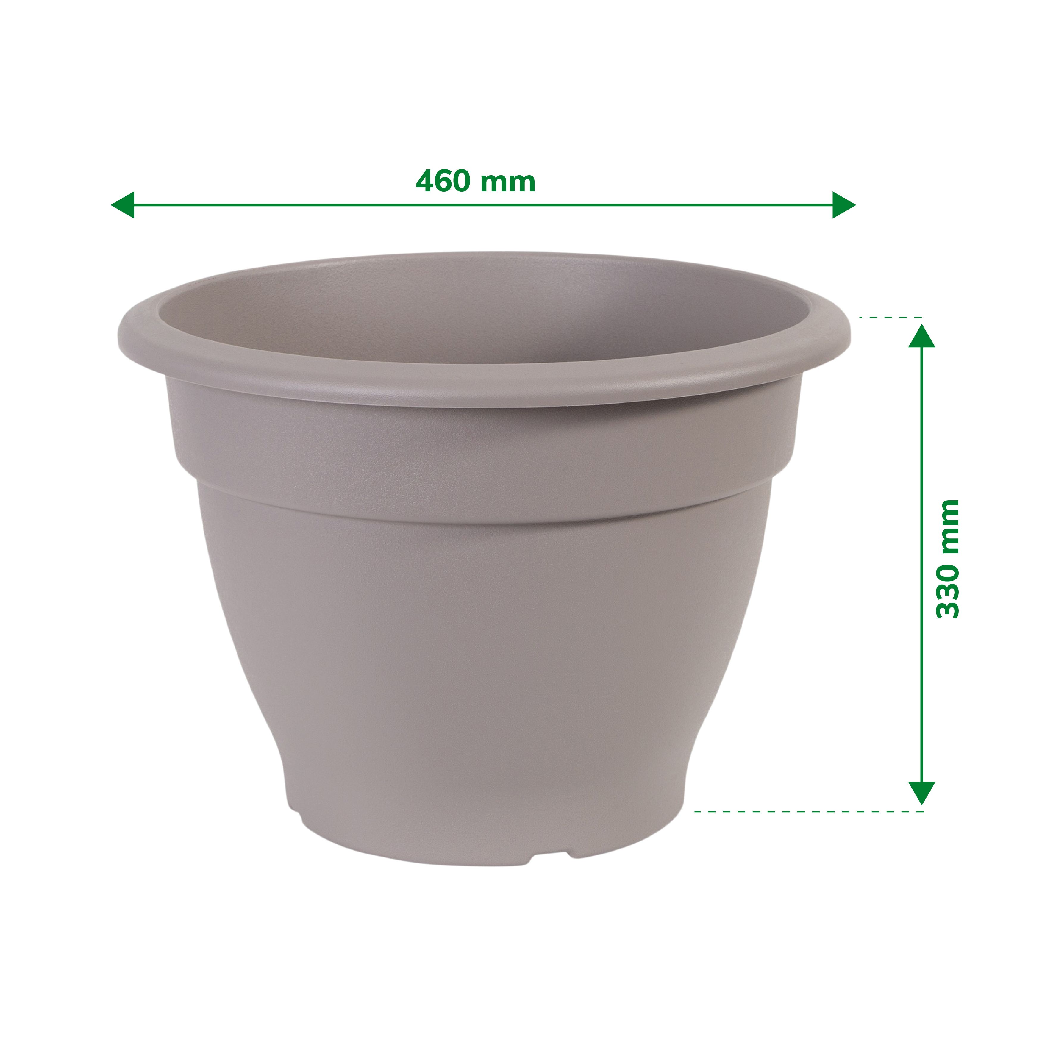 Verve Florus Taupe Bell Plastic Plant pot (Dia) 46cm, (H)33cm, 35.9L