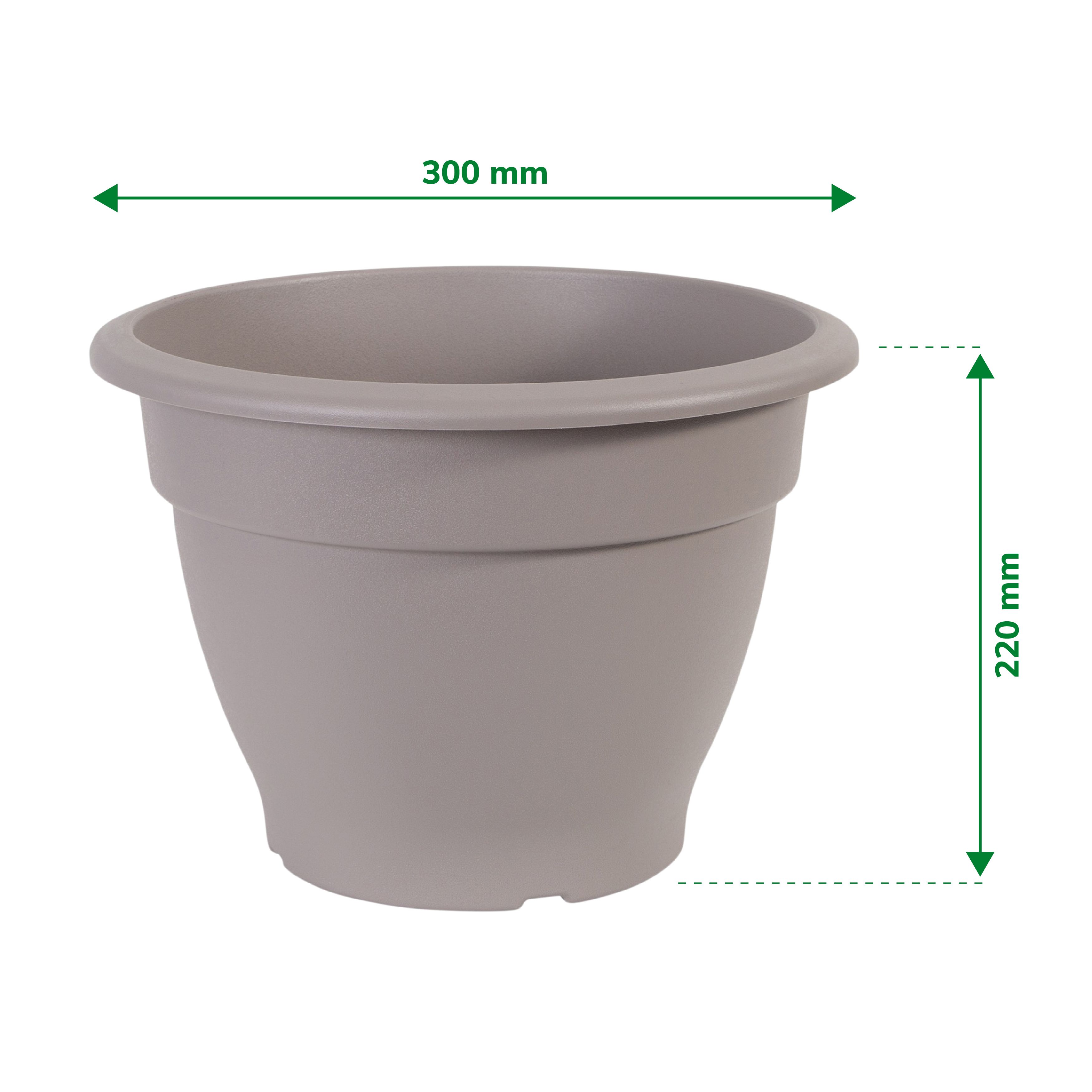 Verve Florus Taupe Brown Bell Plastic Plant pot (Dia) 30cm, (H)22cm, 9.9L