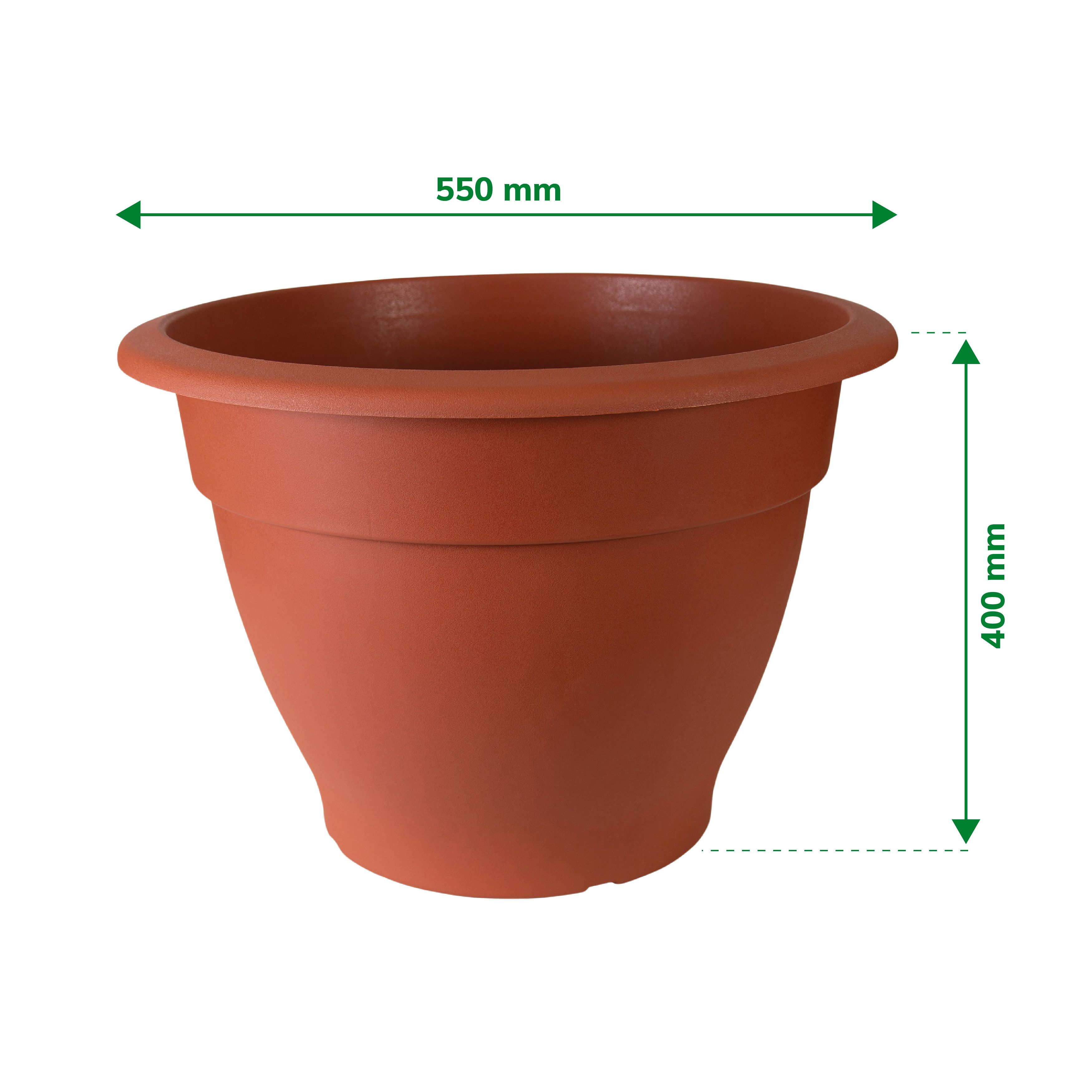 Verve Florus Terracotta Brown Bell Plastic Plant pot (Dia) 55cm, (H ...