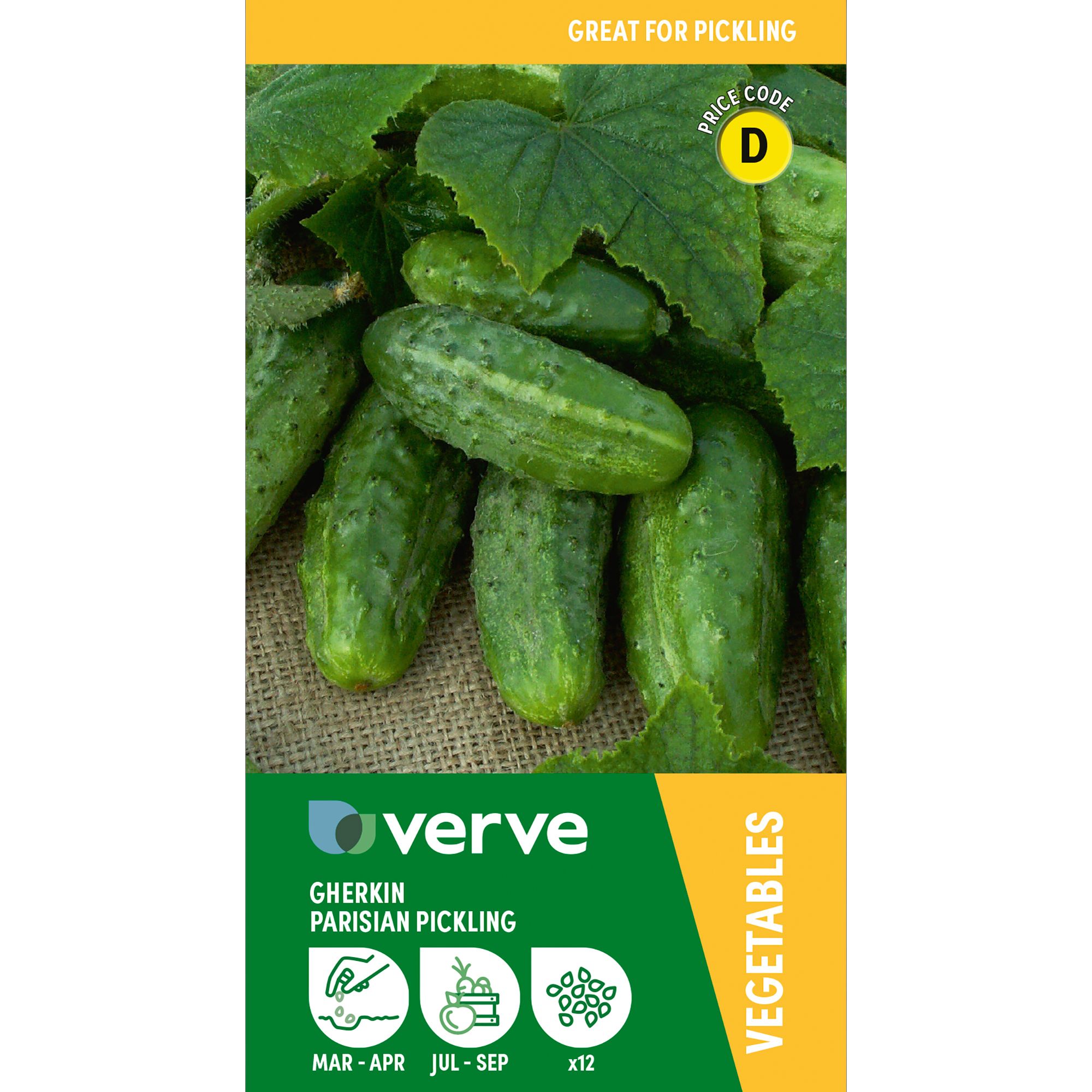 Verve Gherkin 'Parisian Pickling' Vegetable Seeds