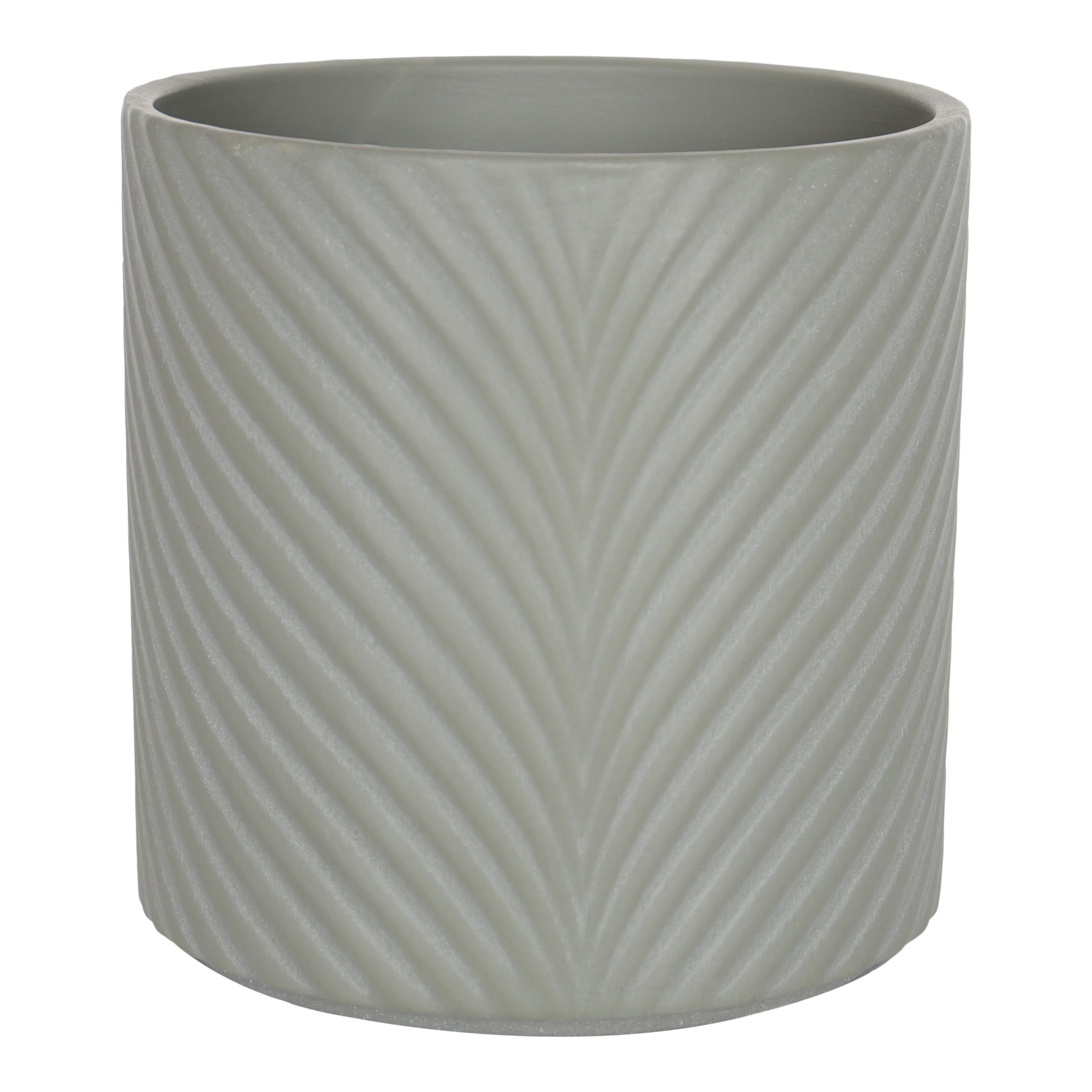 Verve Green Wave Ceramic Plant pot (Dia) 13cm, (H)13cm