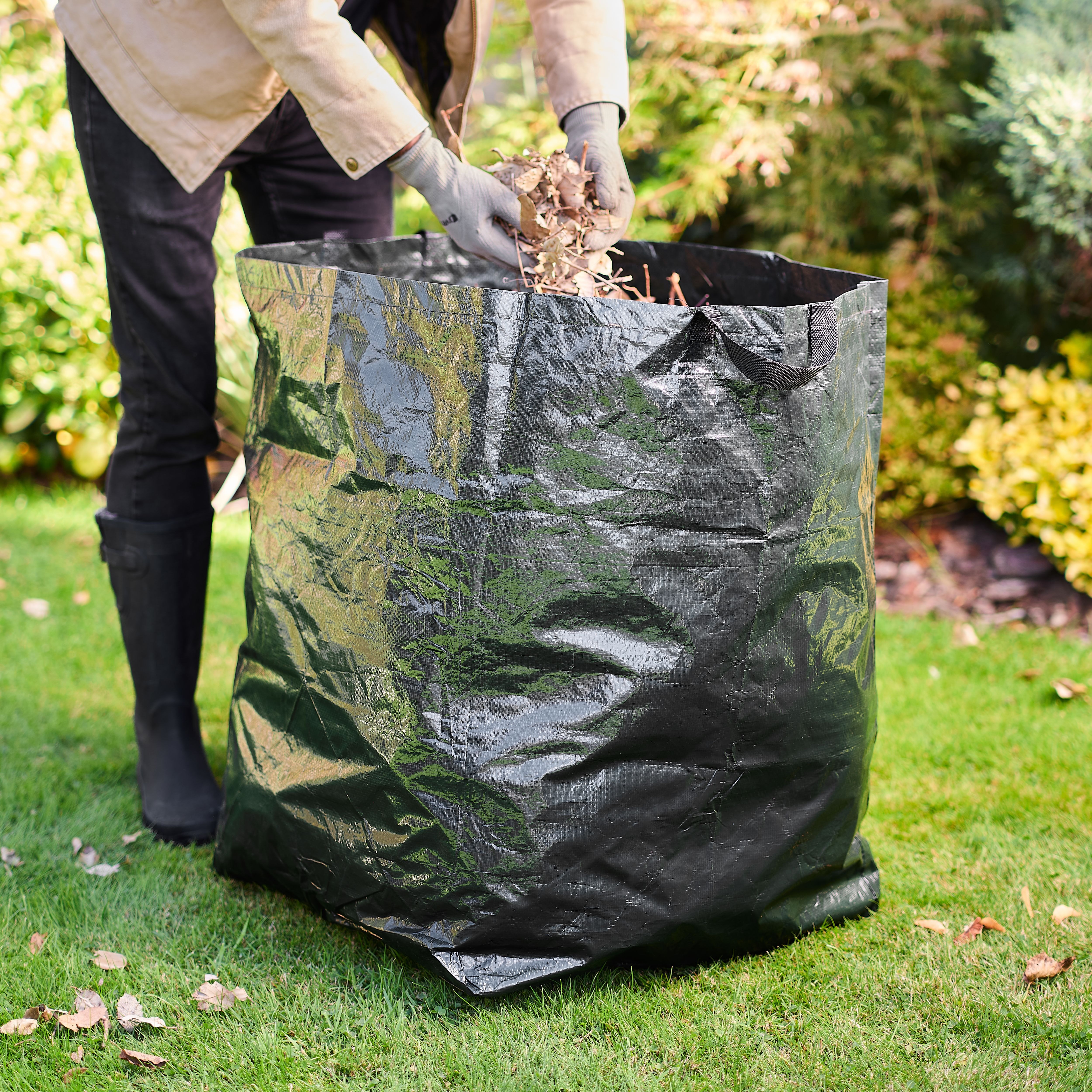 Verve Heavy duty Green Garden sack, 220L 40kg