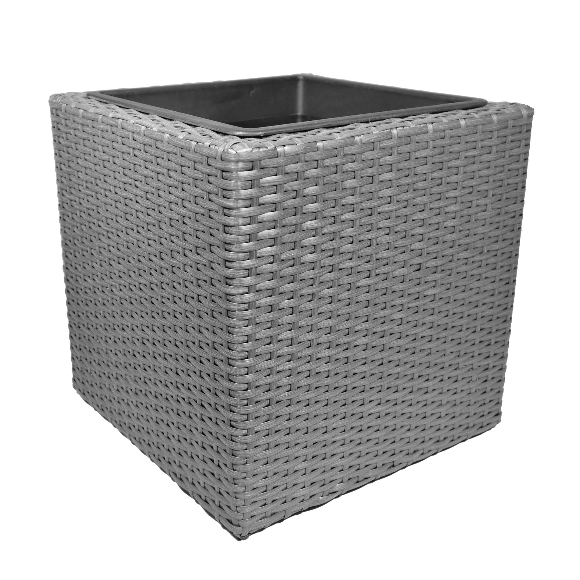 Verve IRAKLIA Grey Square Planter (H)40cm (W)40cm | DIY at B&Q