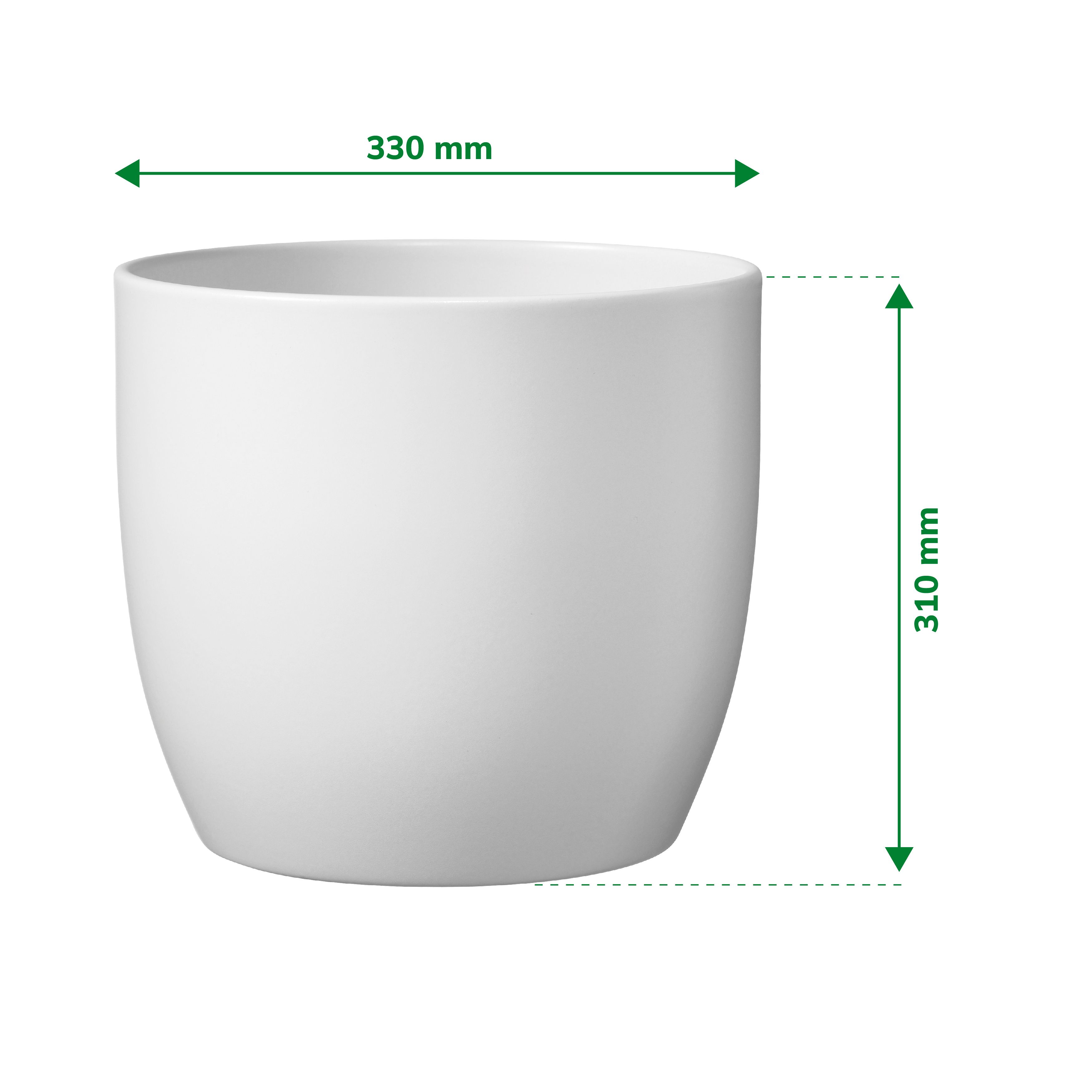 Verve Katu Matt White Ceramic Plant pot (Dia) 33cm, (H)31cm