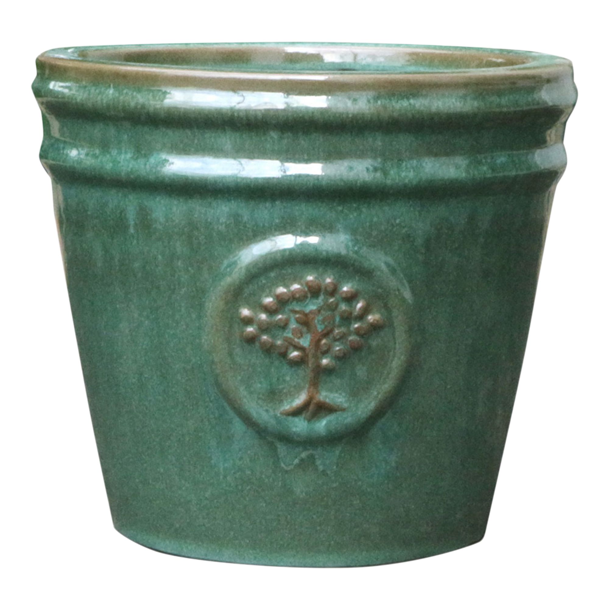 Verve Laurel Wreath Ceramic Plant pot (Dia) 32cm, (H)30cm