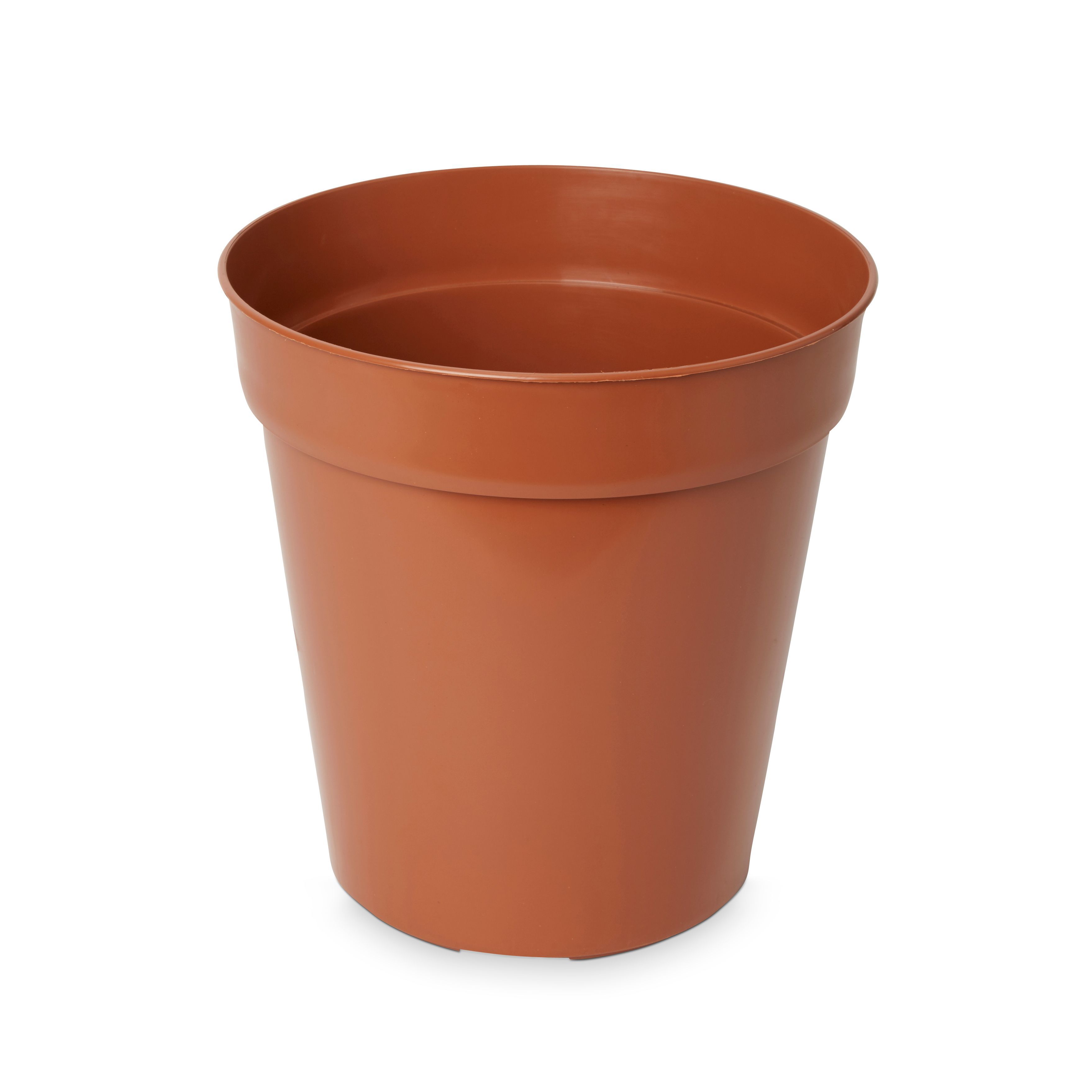 Verve Lei Terracotta Plastic Circular Grow pot (Dia) 25.4cm, (H)27cm, 8 ...