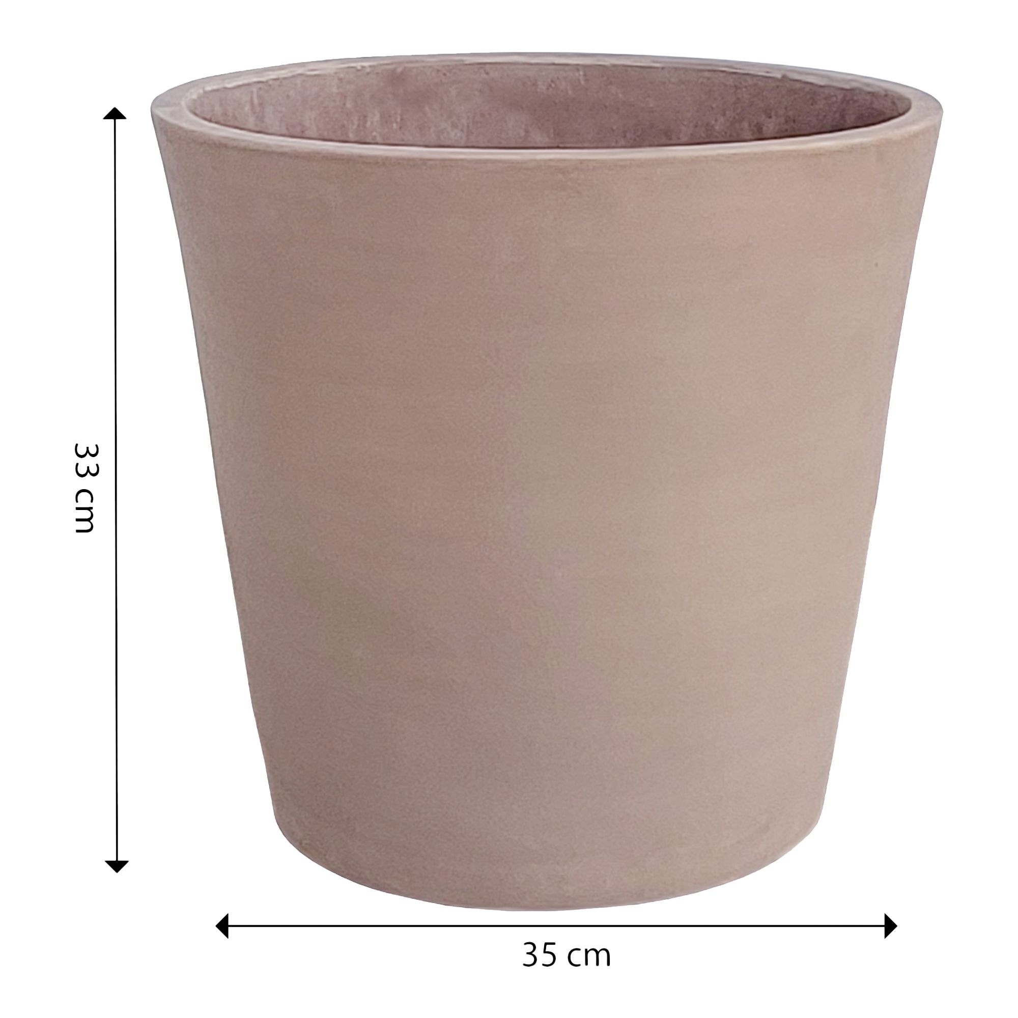 Verve Mali Matt Brown Terracotta Plant pot (Dia) 35cm, (H)33cm, 28L