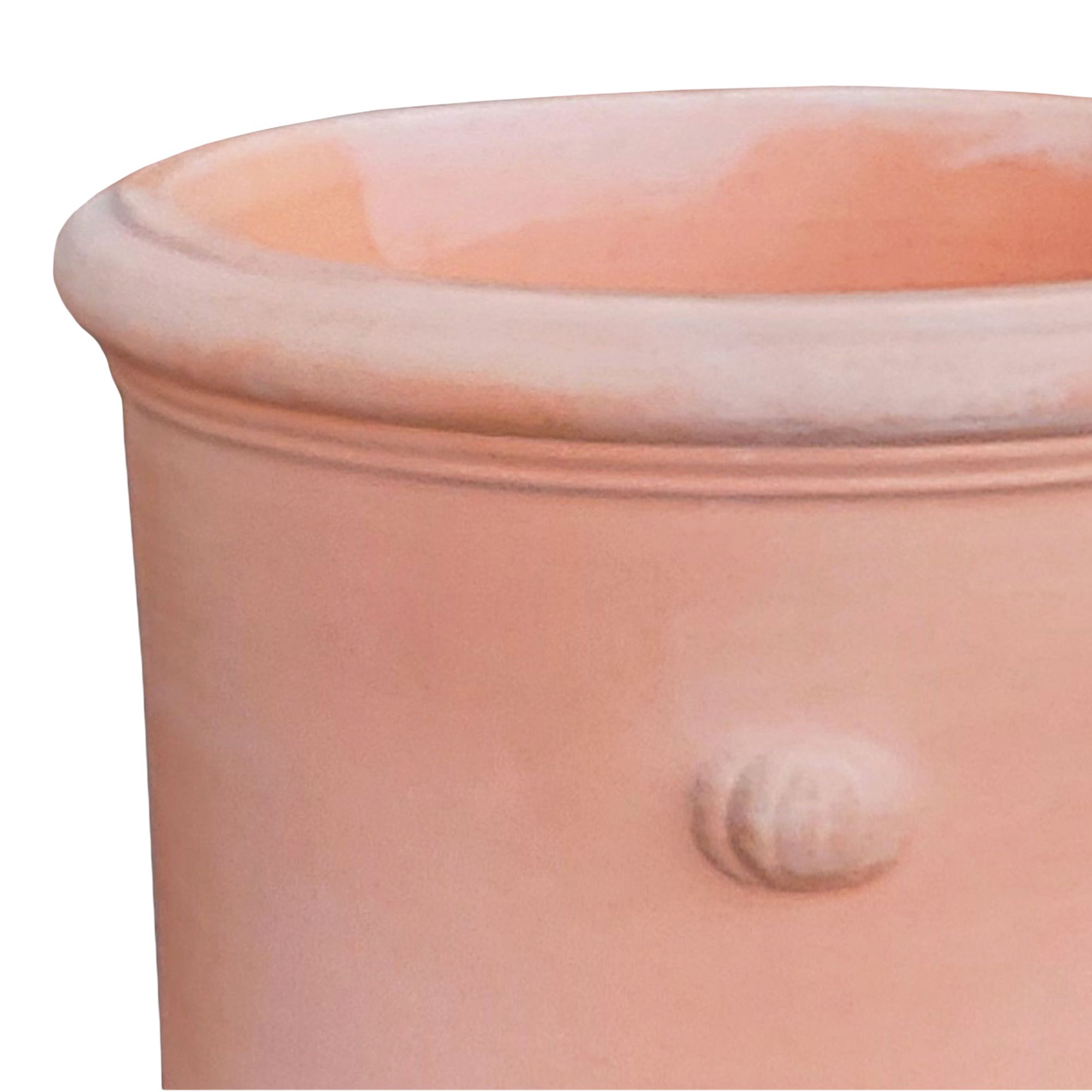 Verve Mali Matt White washed Terracotta Plant pot (Dia) 40cm, (H)27cm, 28L