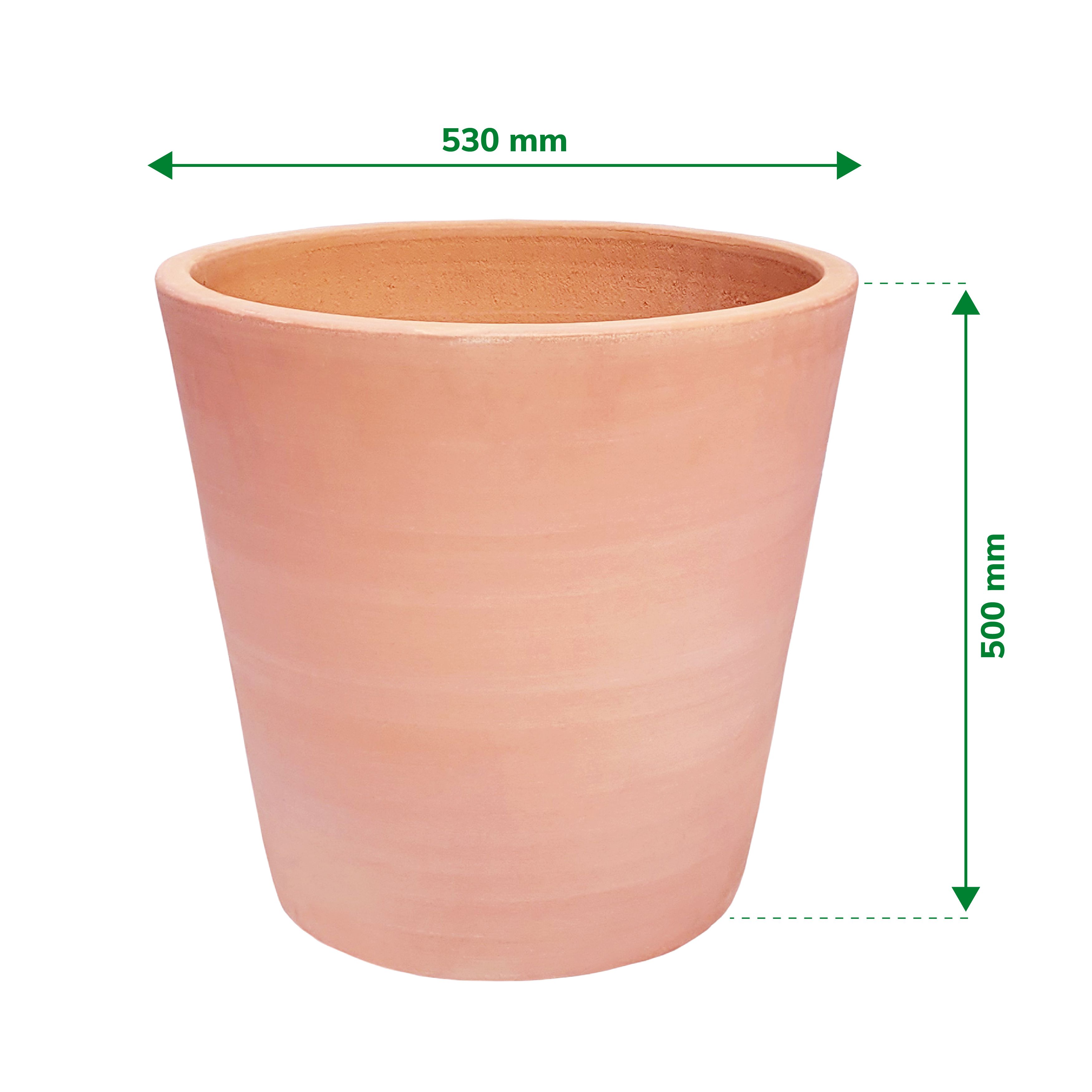 Verve Mali Matt White washed Terracotta Plant pot (Dia) 53cm, (H)50cm, 68L