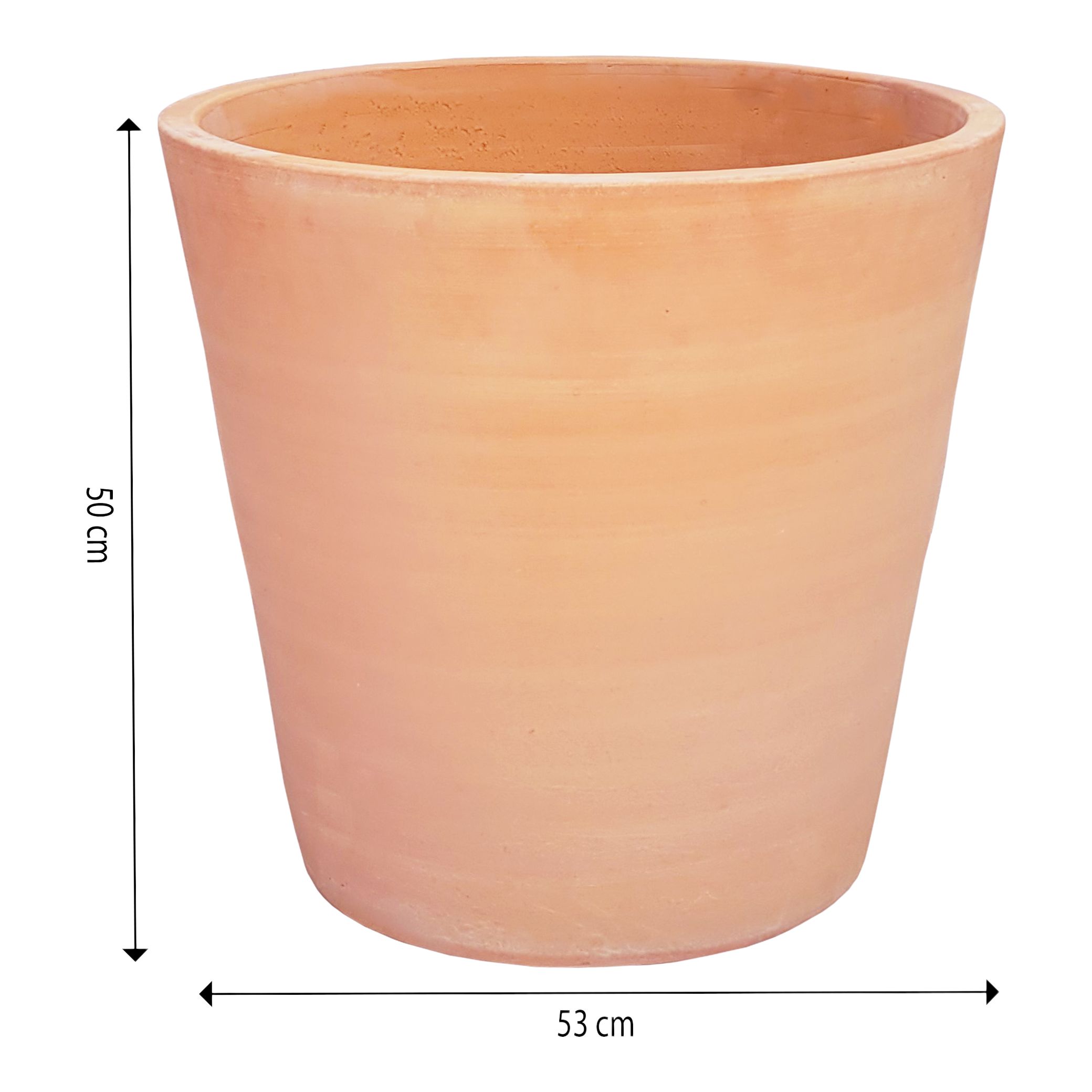 Verve Mali Matt White washed Terracotta Plant pot (Dia) 53cm, (H)50cm, 68L