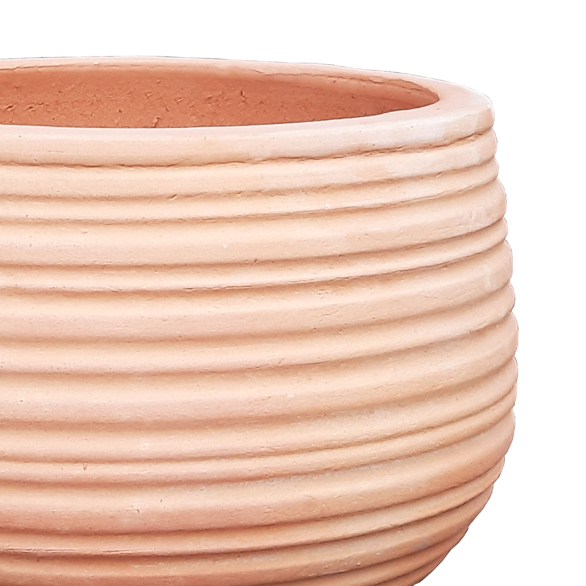 Verve Matt Terracotta Brown Natural Terracotta Plant pot (Dia) 36cm, (H ...