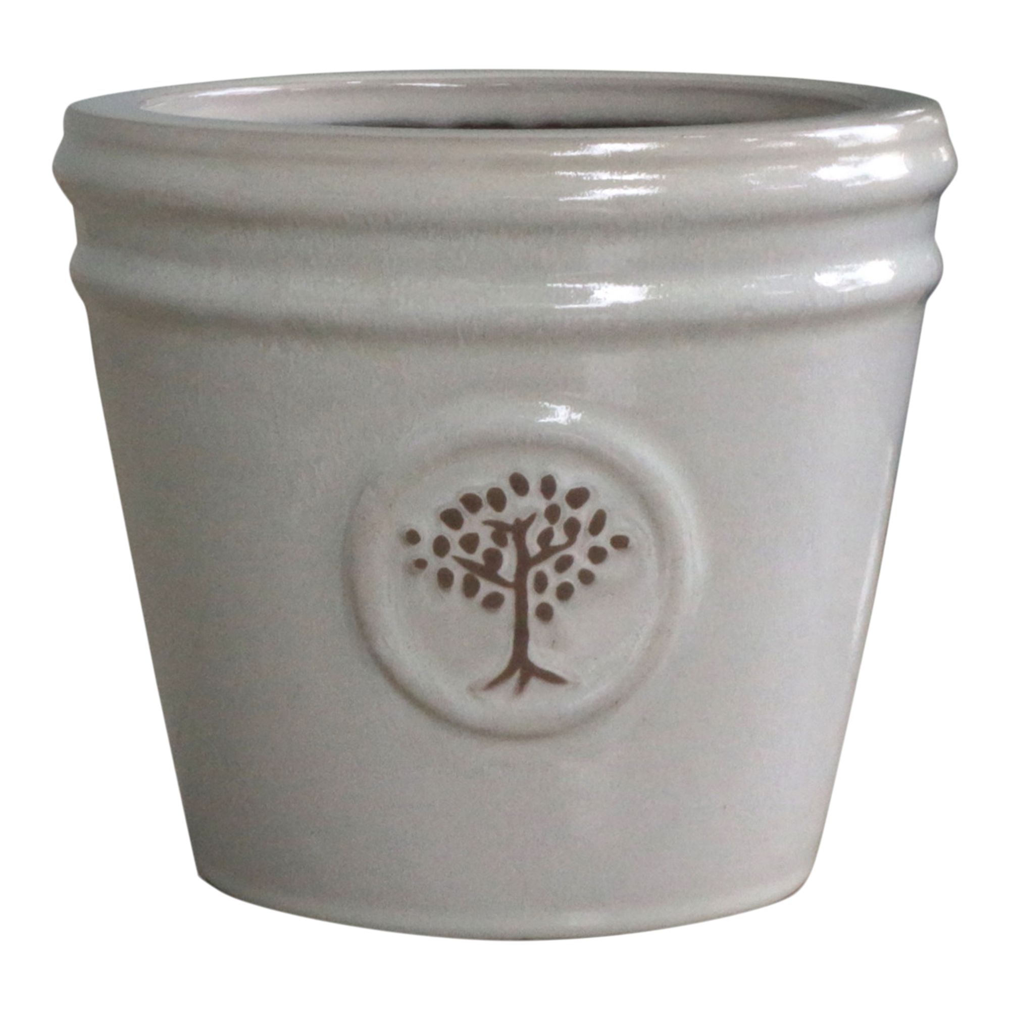 Shop Verve Moon Beam White Ceramic Plant pot (Dia) 20cm, (H)18cm