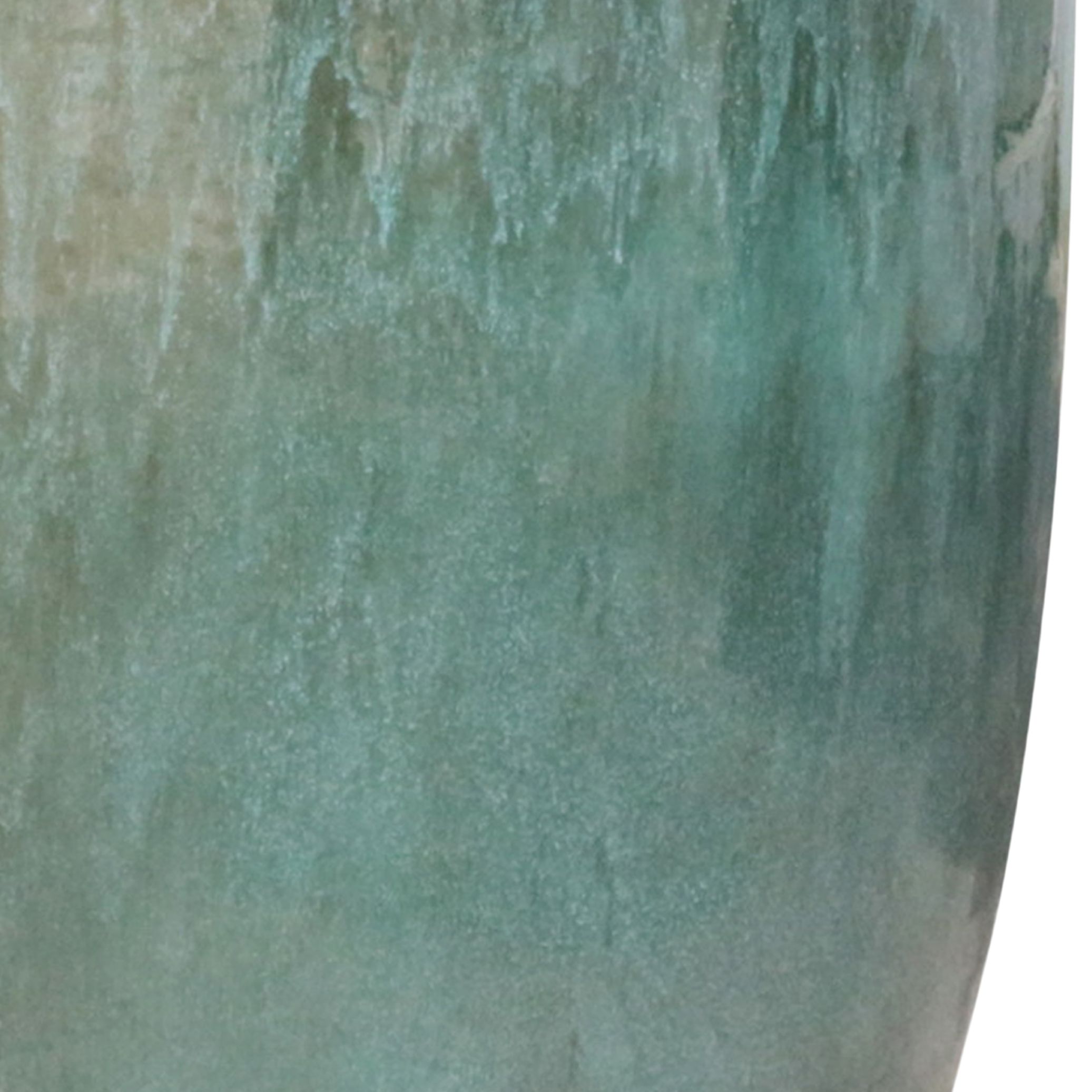 Verve Moss Green Clay Glazed Plant pot (Dia) 40cm, (H)44cm