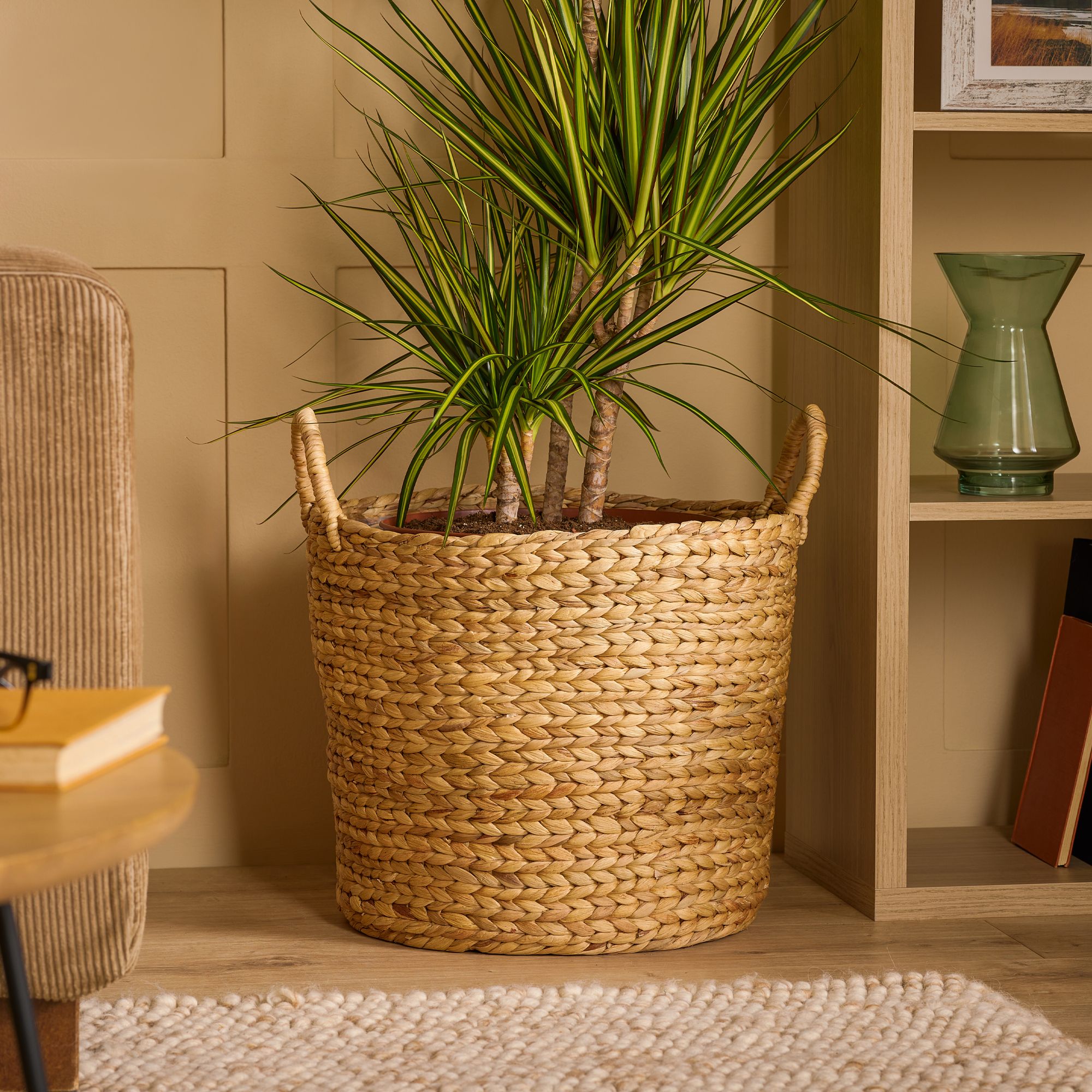 Verve Natural Seagrass Plant pot (Dia) 37.5cm, (H)42.5cm