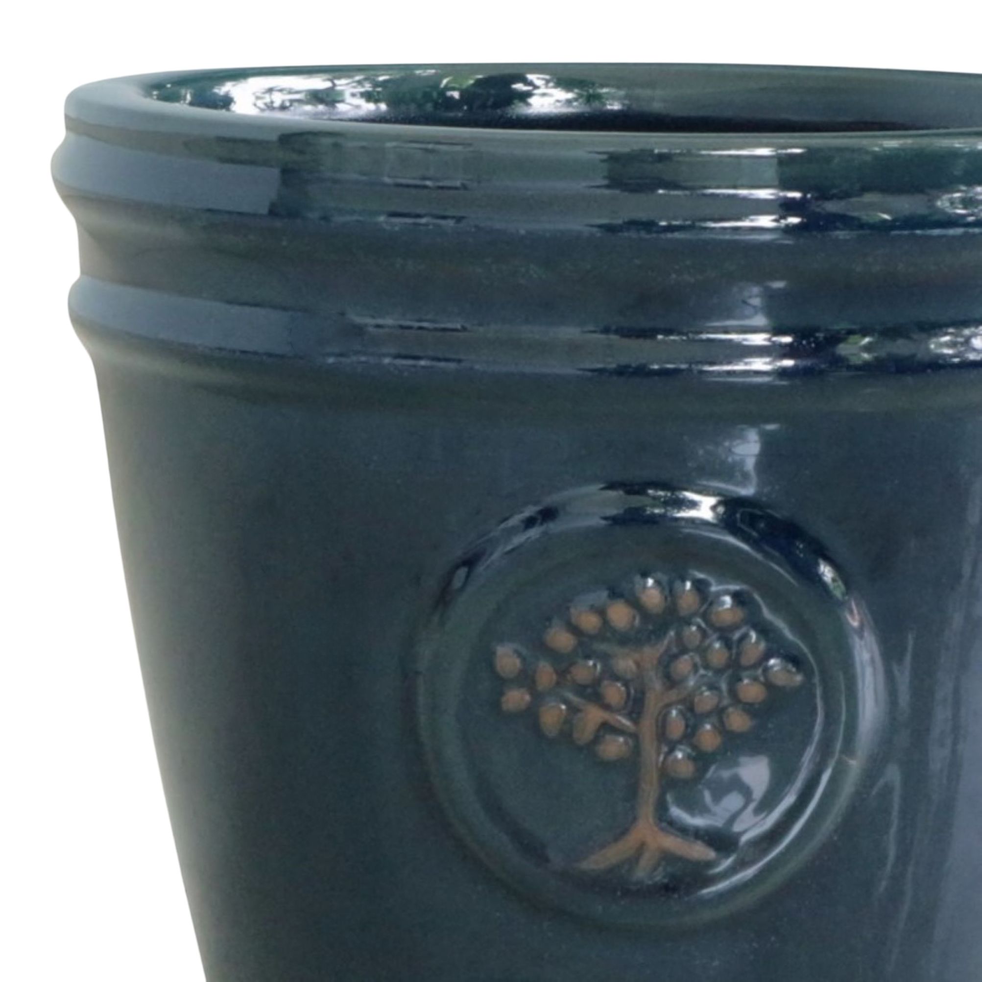 Verve Navy Blue Ceramic Plant pot (Dia) 20cm, (H)18cm