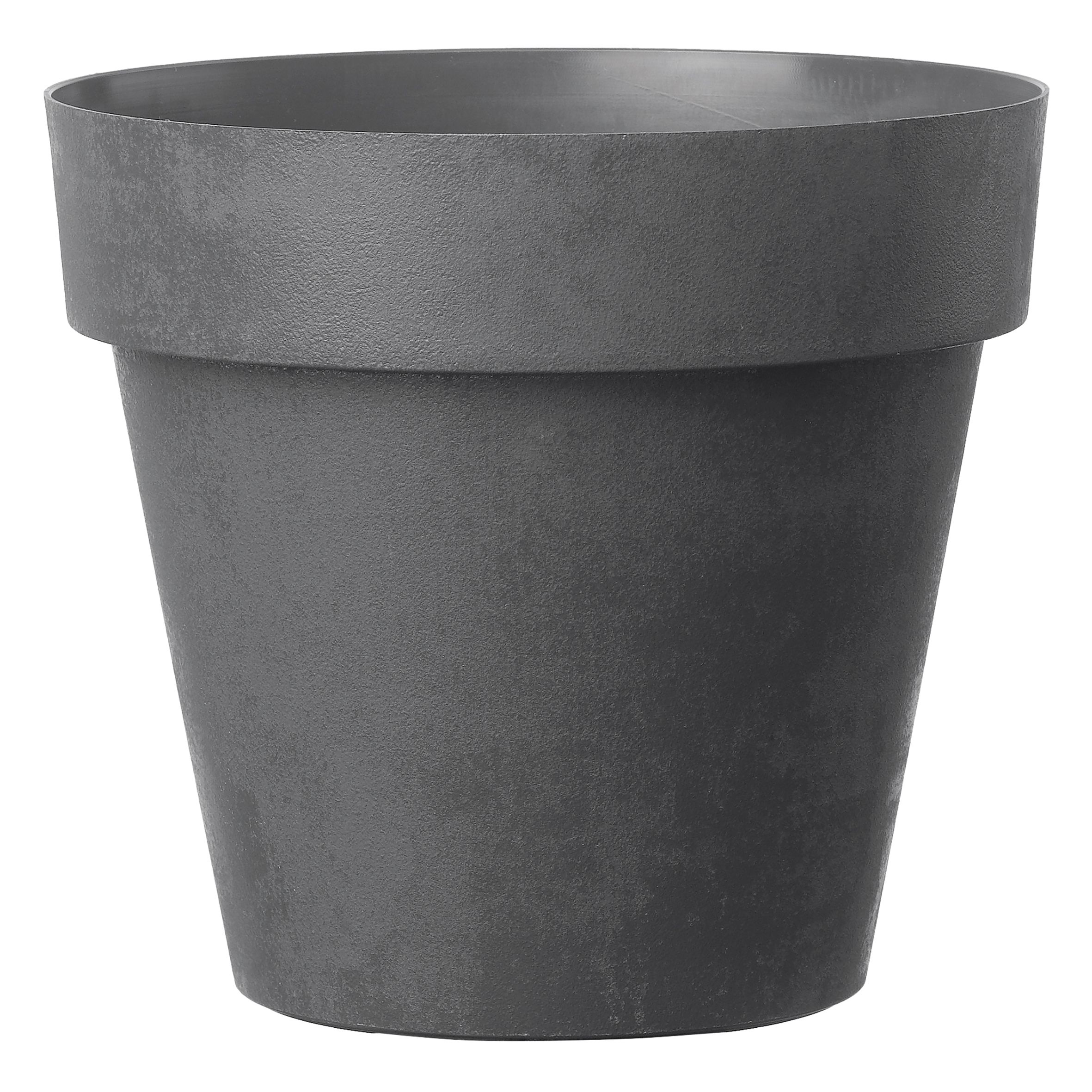 Verve Nurgul Matt Dark grey Plastic Plant pot (Dia) 58cm, (H)51.7cm, 90L