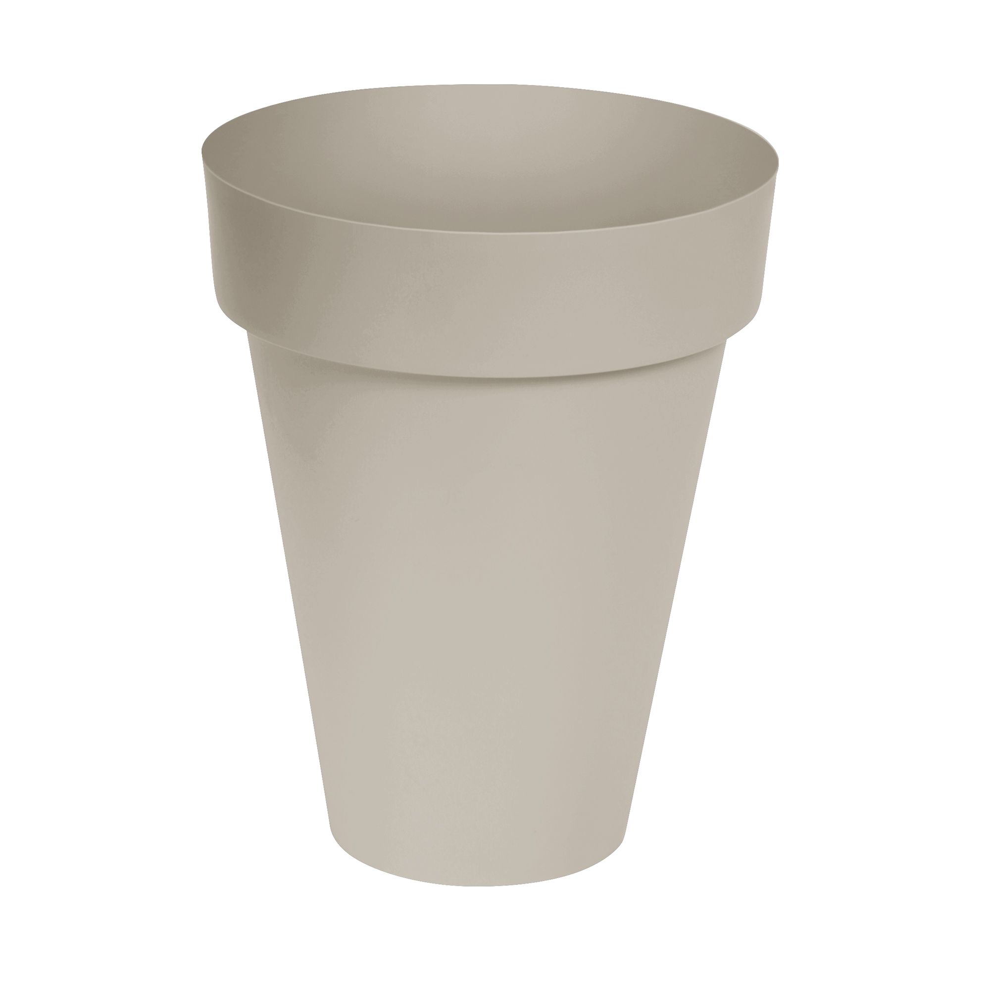Verve Nurgul Matt Peyote Polypropylene Circular Plant pot (Dia) 46cm ...