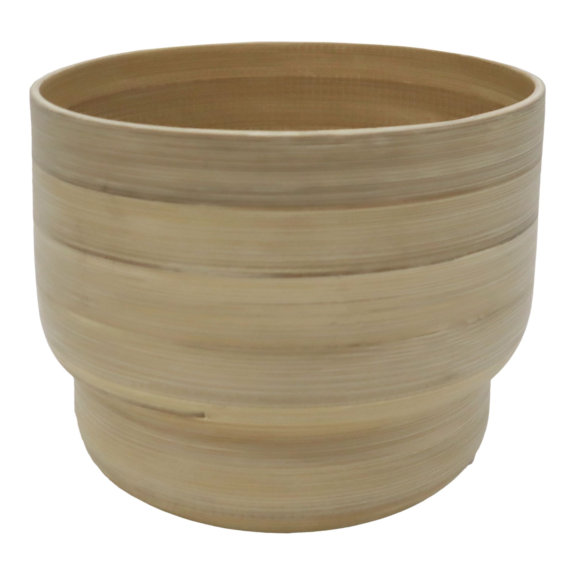 Shop Verve Painted Natural Neutral Bamboo Plant pot (Dia) 20.5cm, (H)16.5cm