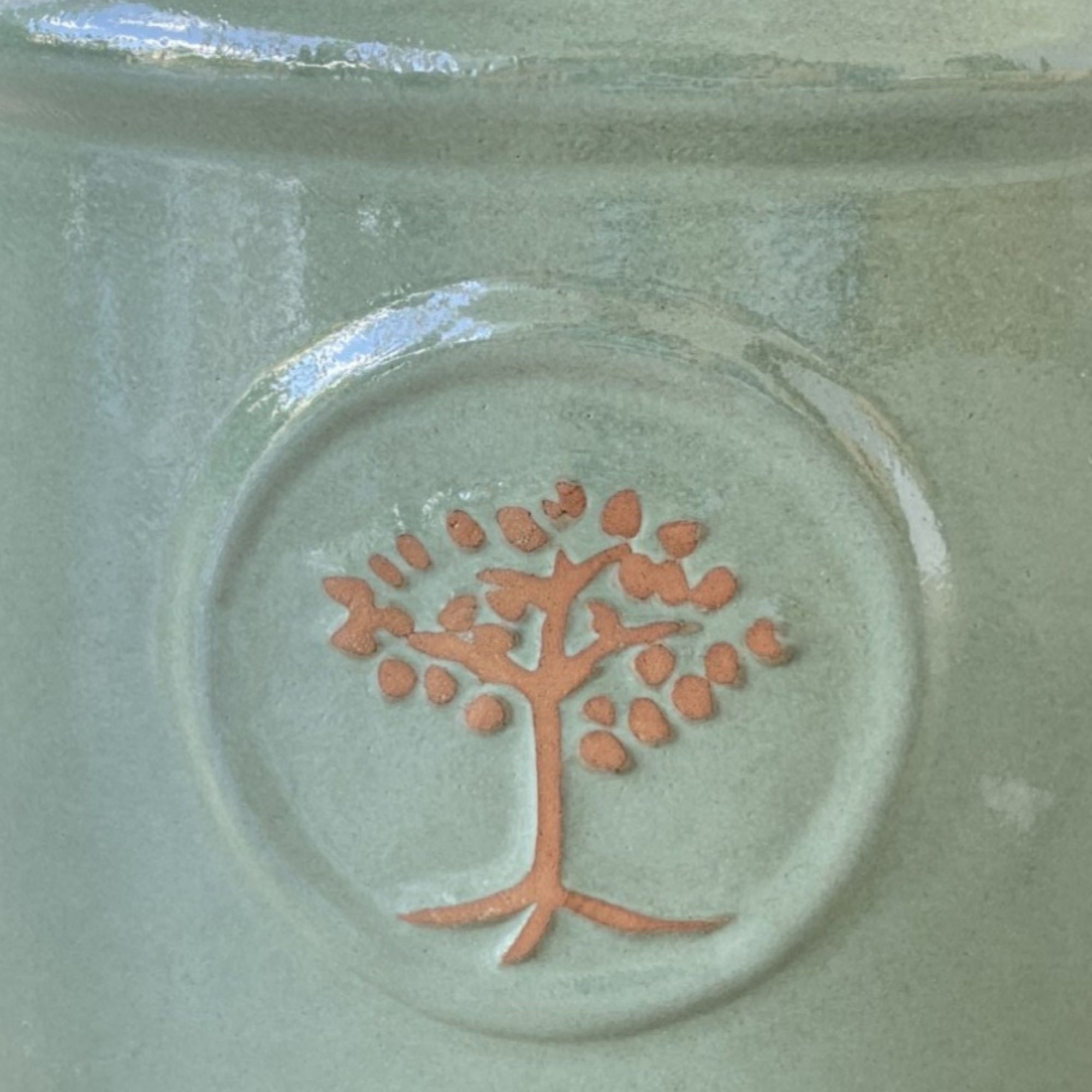 Verve Sage Green Ceramic Plant pot (Dia) 25cm, (H)19cm, 4L