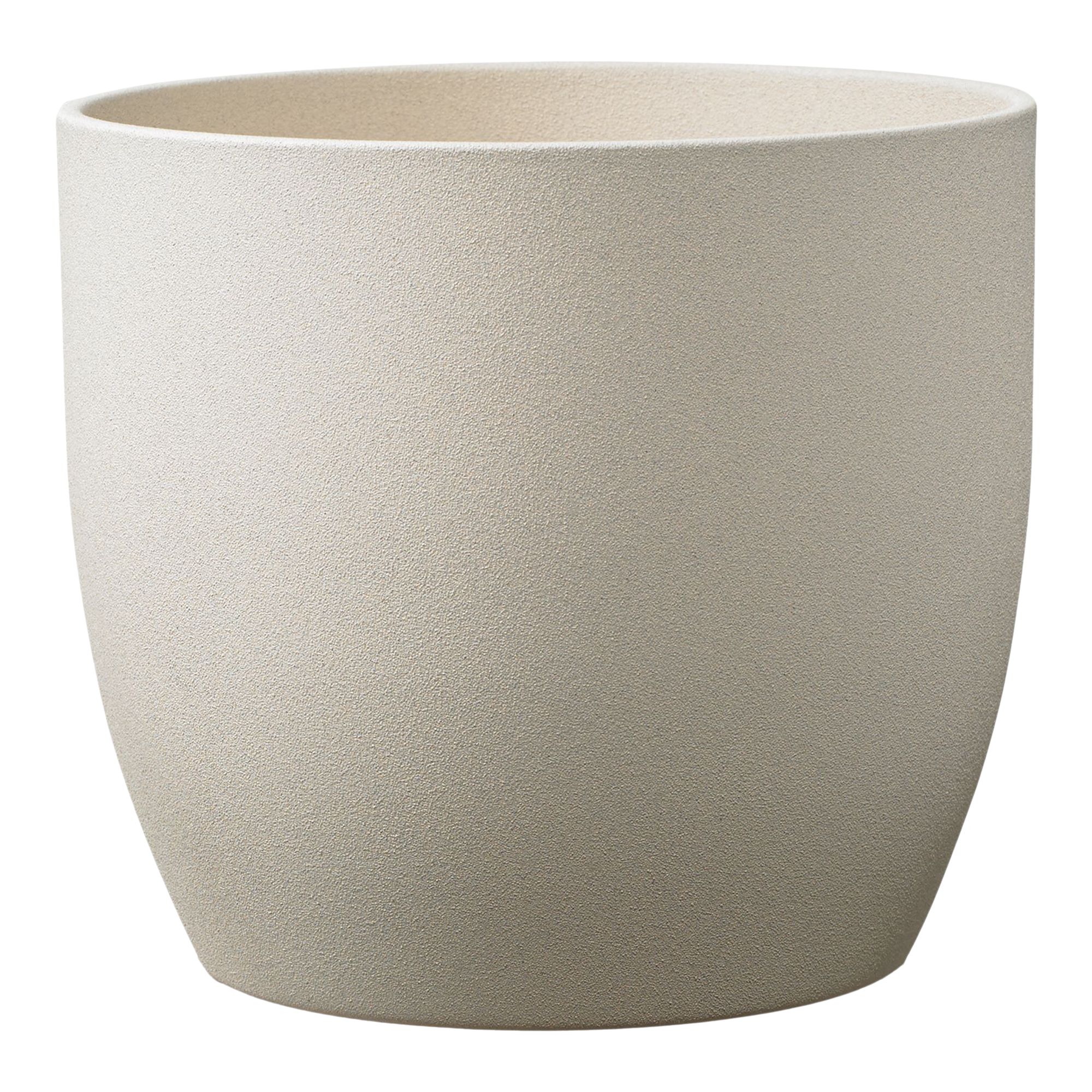 Verve Sandstone Ceramic Plant pot (Dia) 21cm, (H)20cm