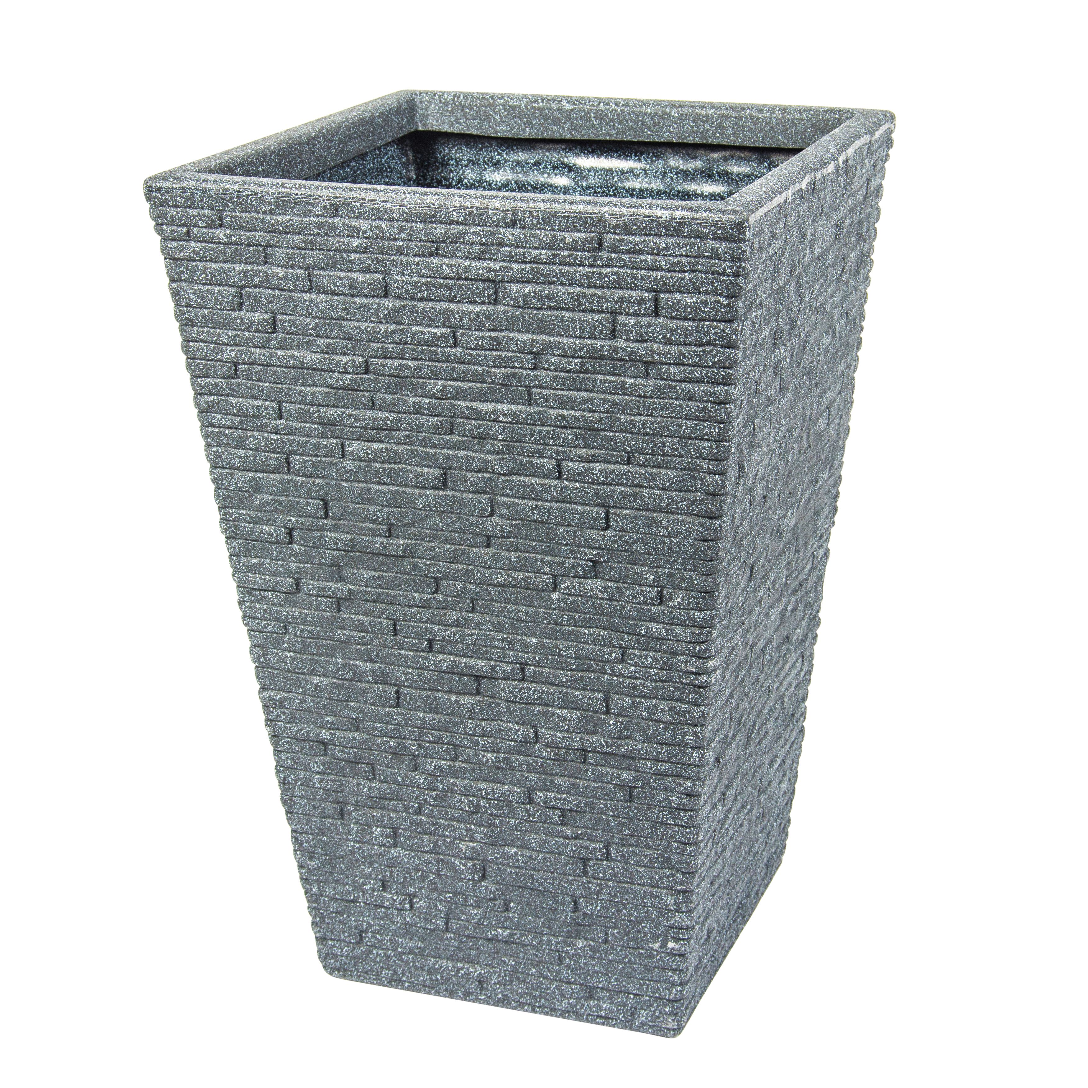 Verve Sinni Grey Square Planter (H)45cm (W)30cm | DIY at B&Q