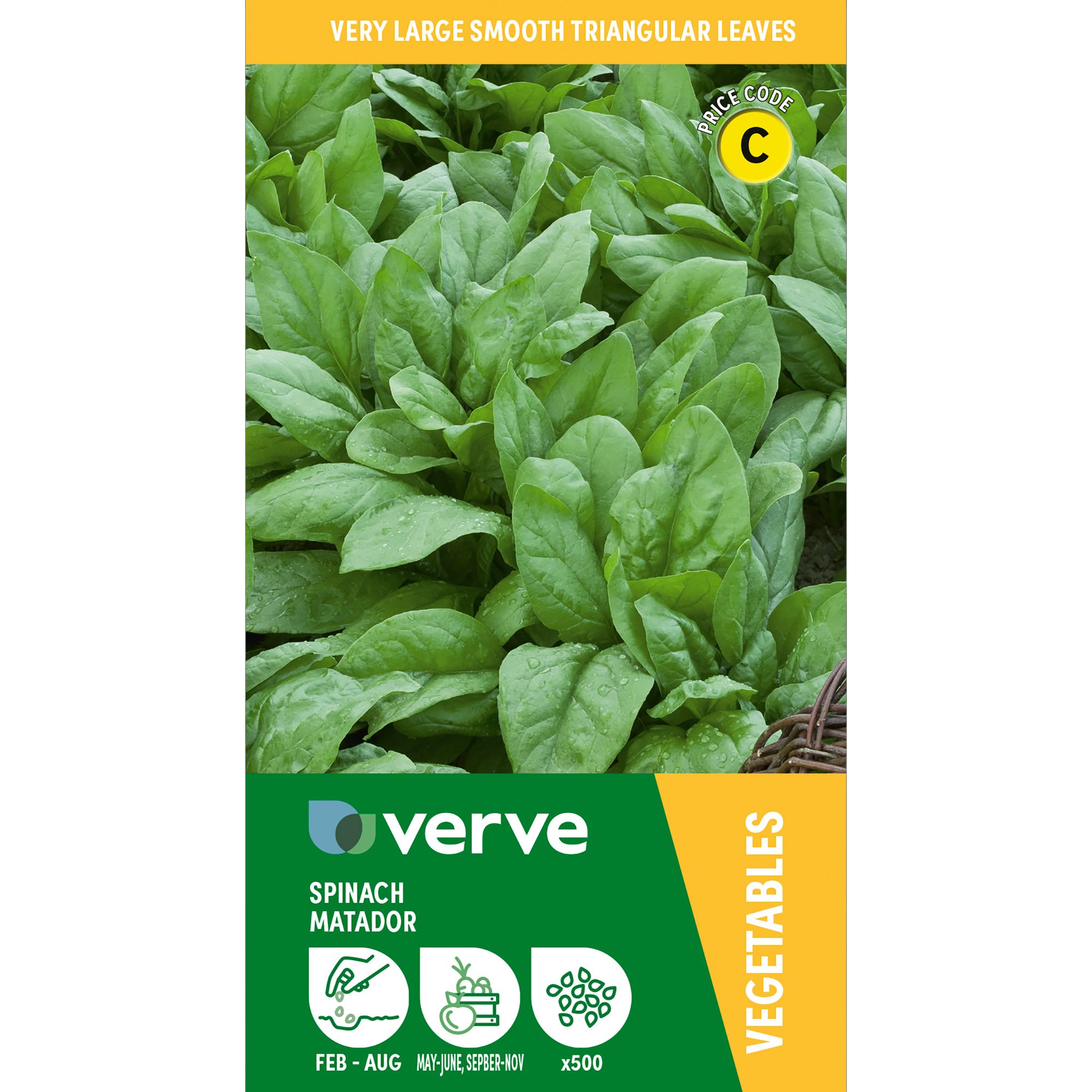 Verve Spinach 'Matador' Vegetable Seeds