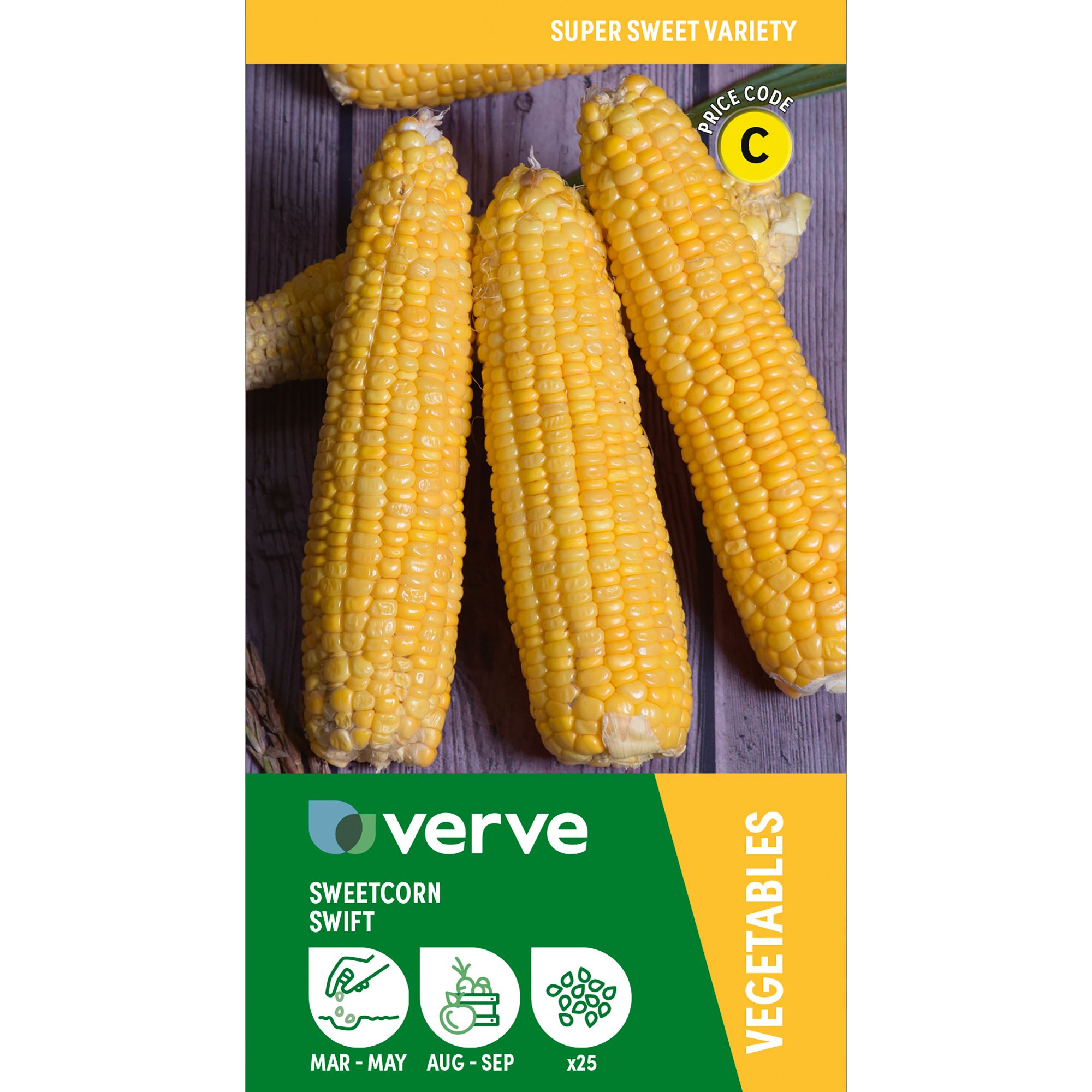 Verve Sweetcorn 'Swift' Vegetable Seeds
