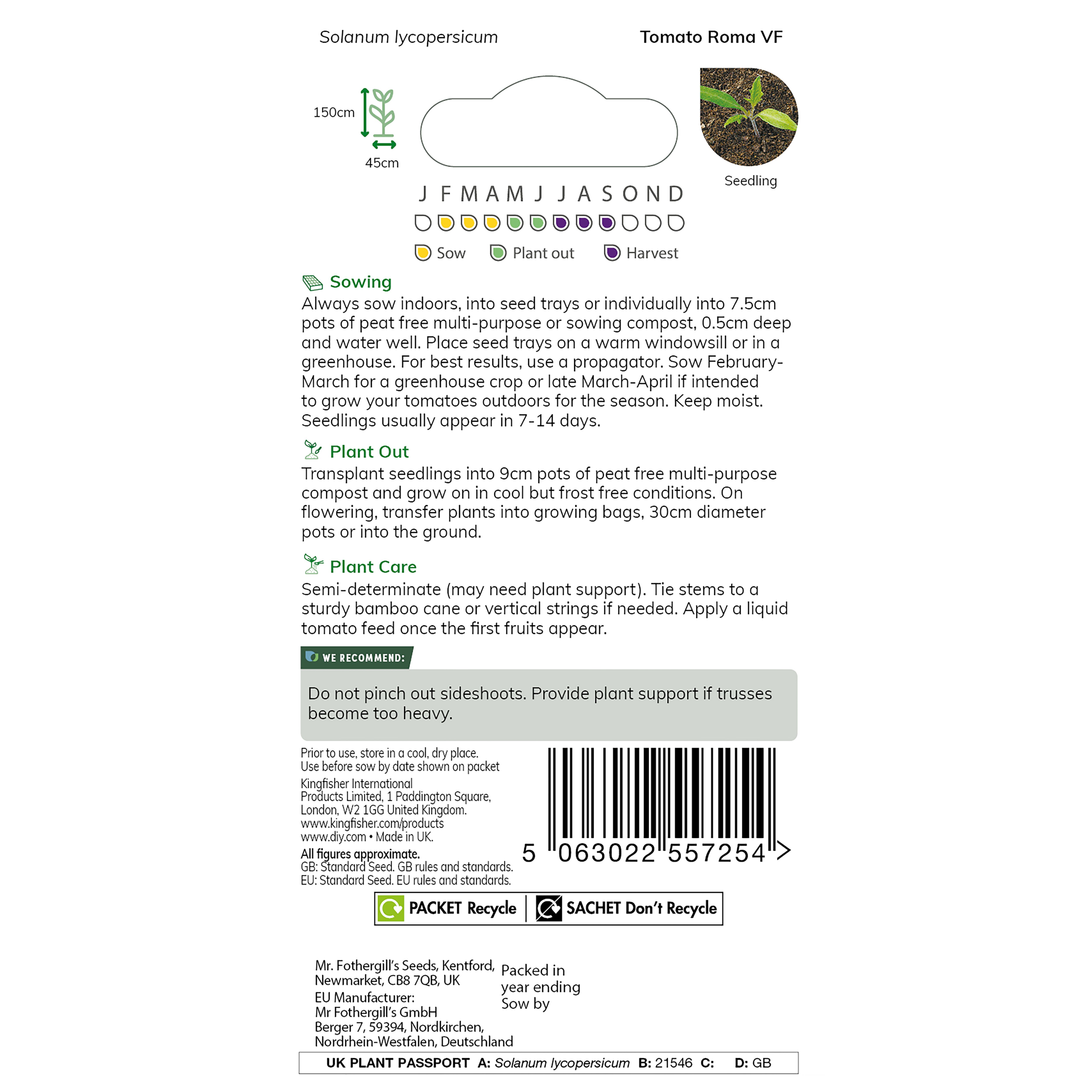 Verve Tomato 'Roma VF' Vegetable Seeds