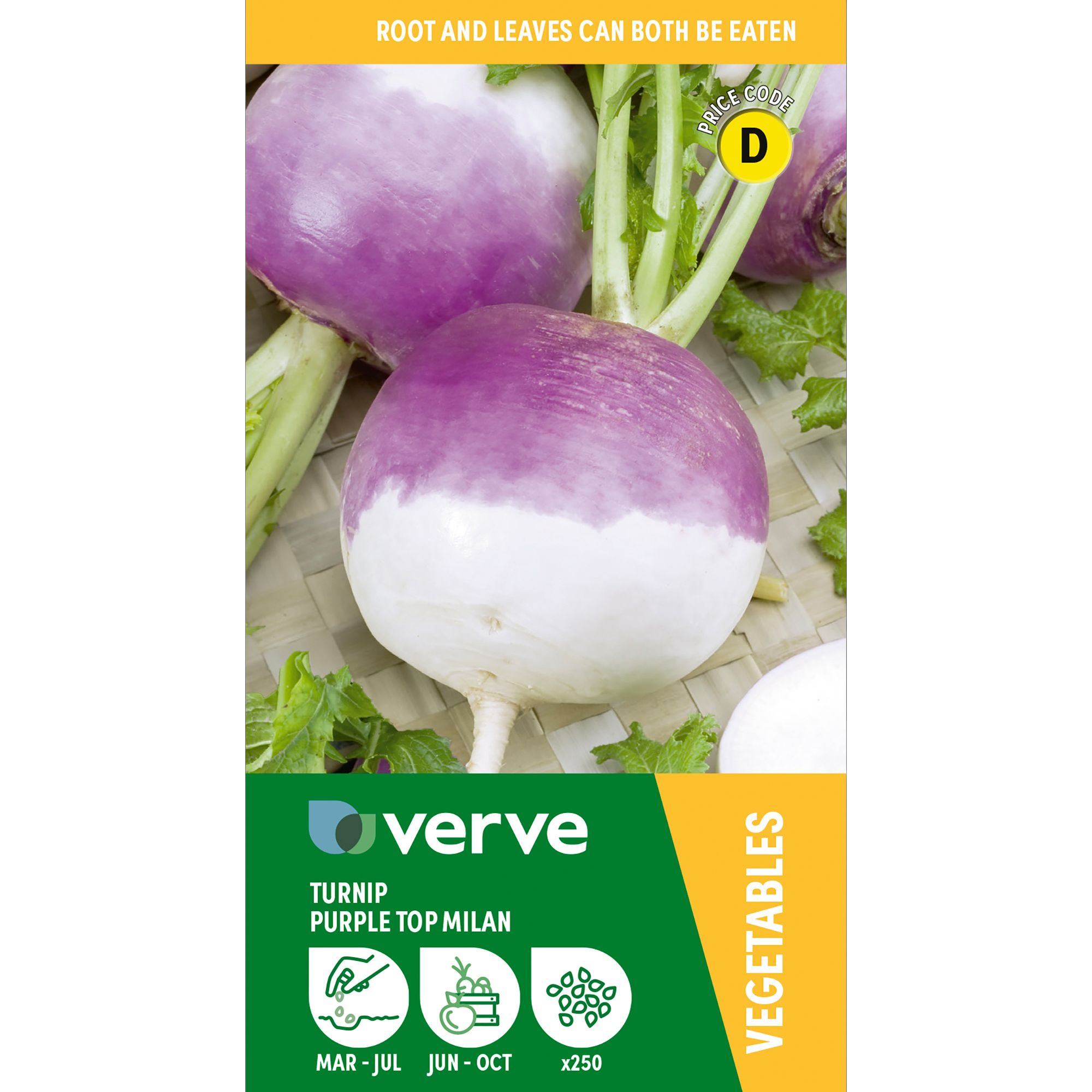 Verve Turnip 'Purple Top Milan' Vegetable Seeds