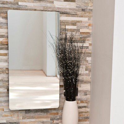 Vetro frame Mirror effect Column Radiator, (W)500mm x (H)1000mm