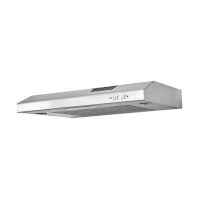 VHS60 Silver Stainless steel Visor Cooker hood, (W)60cm | DIY at B&Q