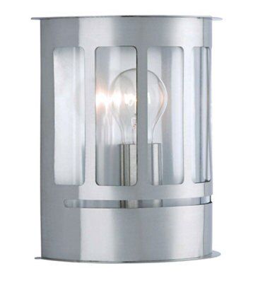 Vibo Silver effect Incandescent Outdoor Wall light