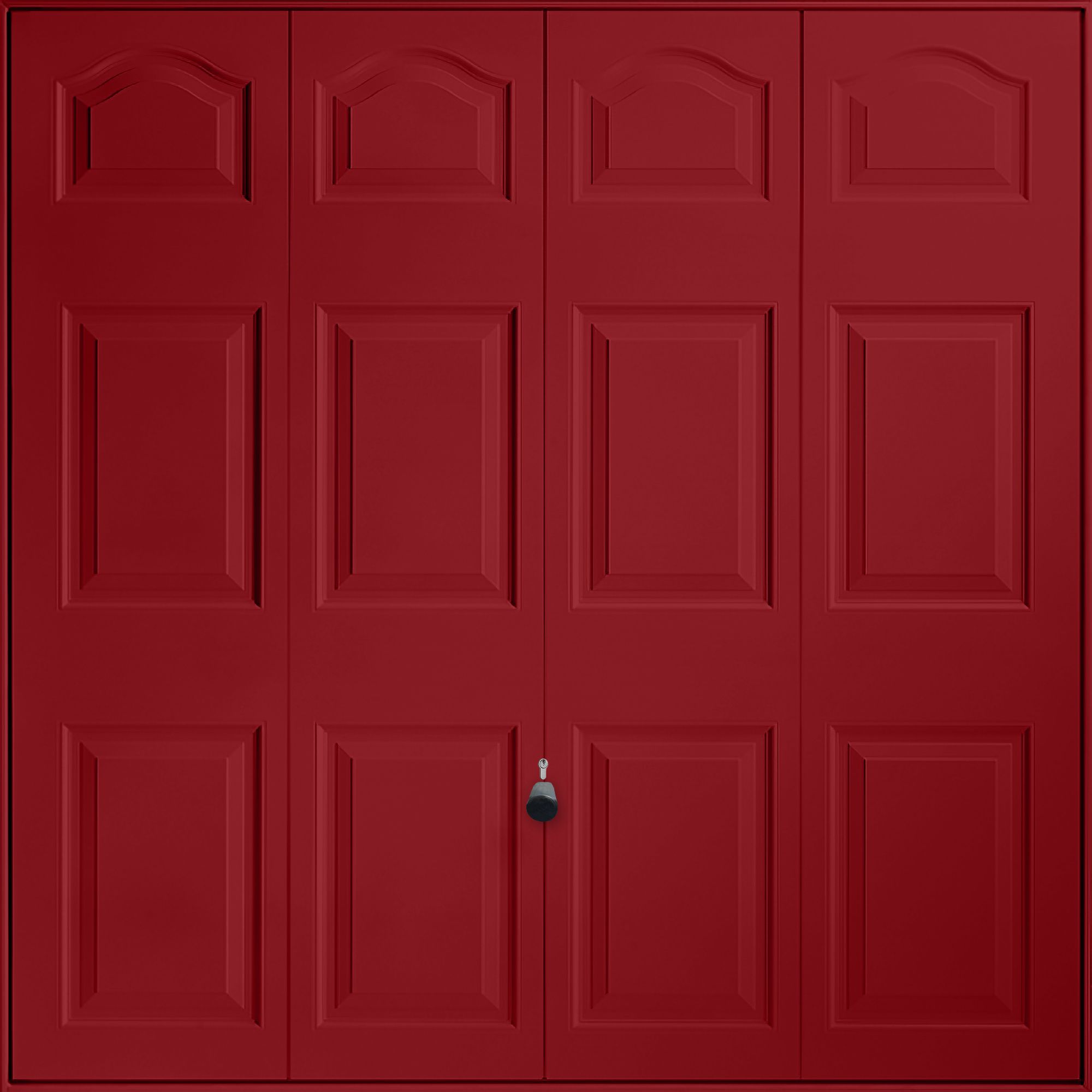 Victorian 12-panelled Up & over Ruby red Retractable Garage door, (H ...