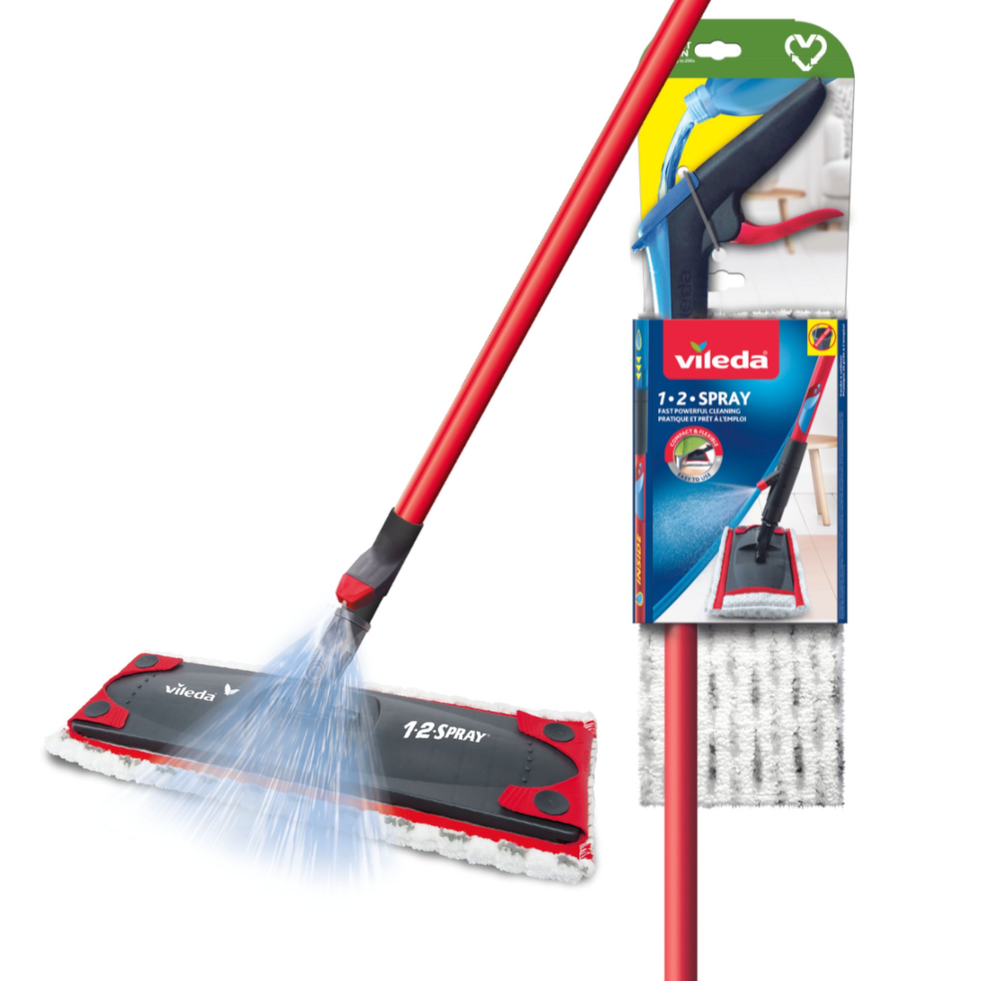 Vileda 1-2 Microfibre Hard floor Spray mop